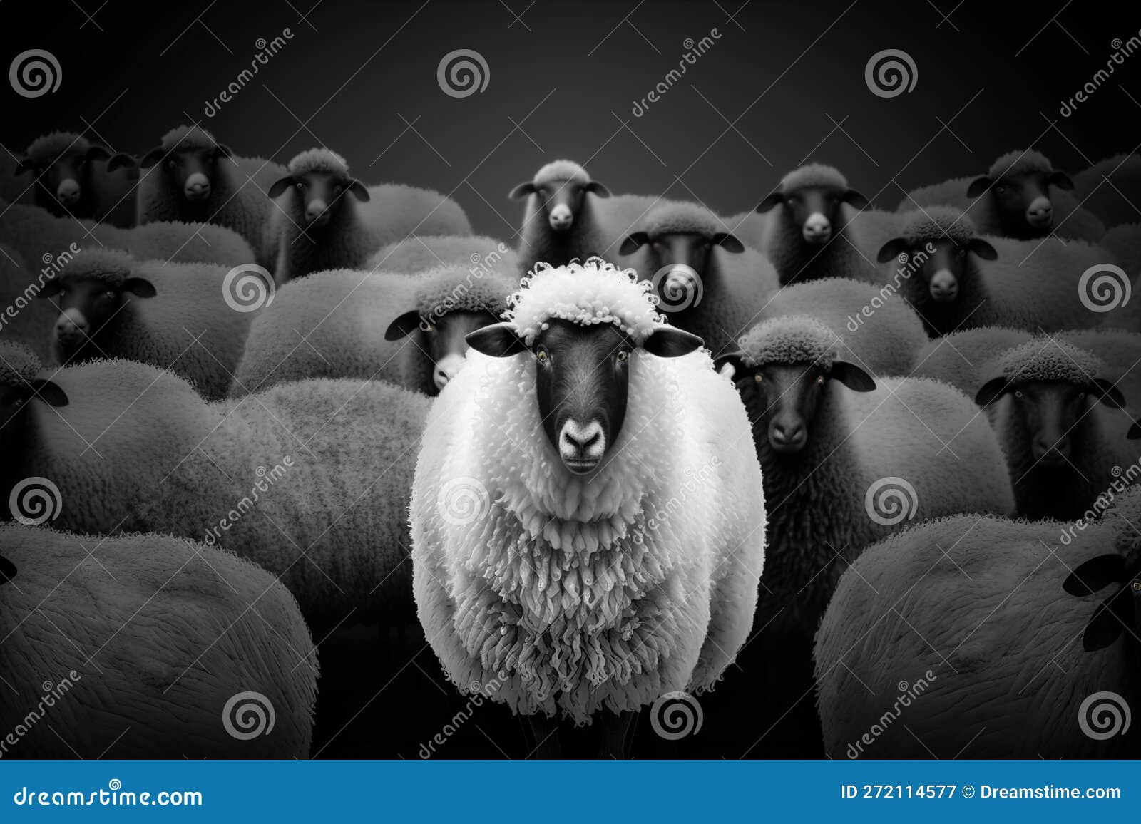 Black and white sheep stock illustration. Illustration of dark - 272114577