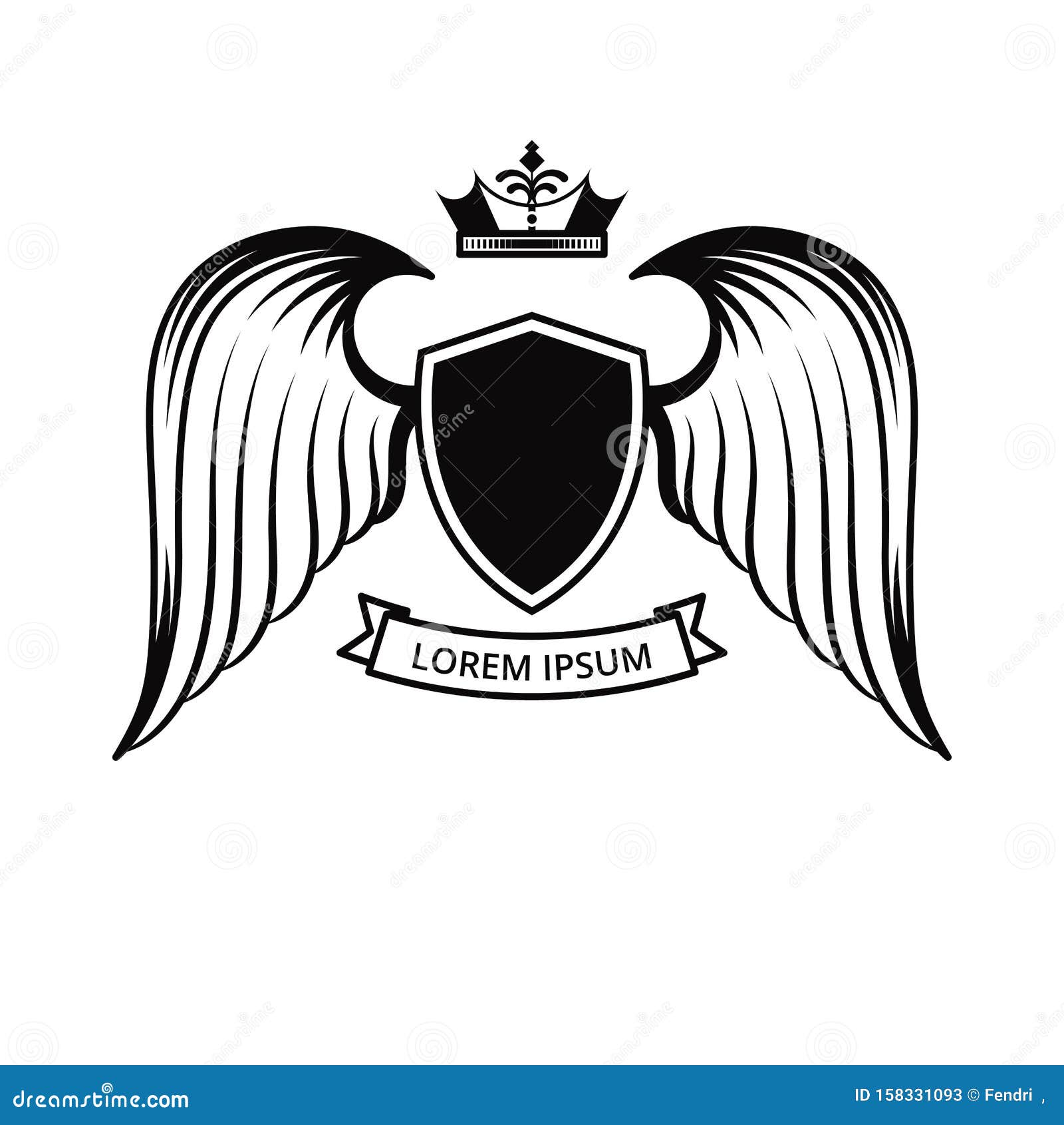 SHIELD DESIGN with WINGS stock vector. Illustration of abstract - 158331093