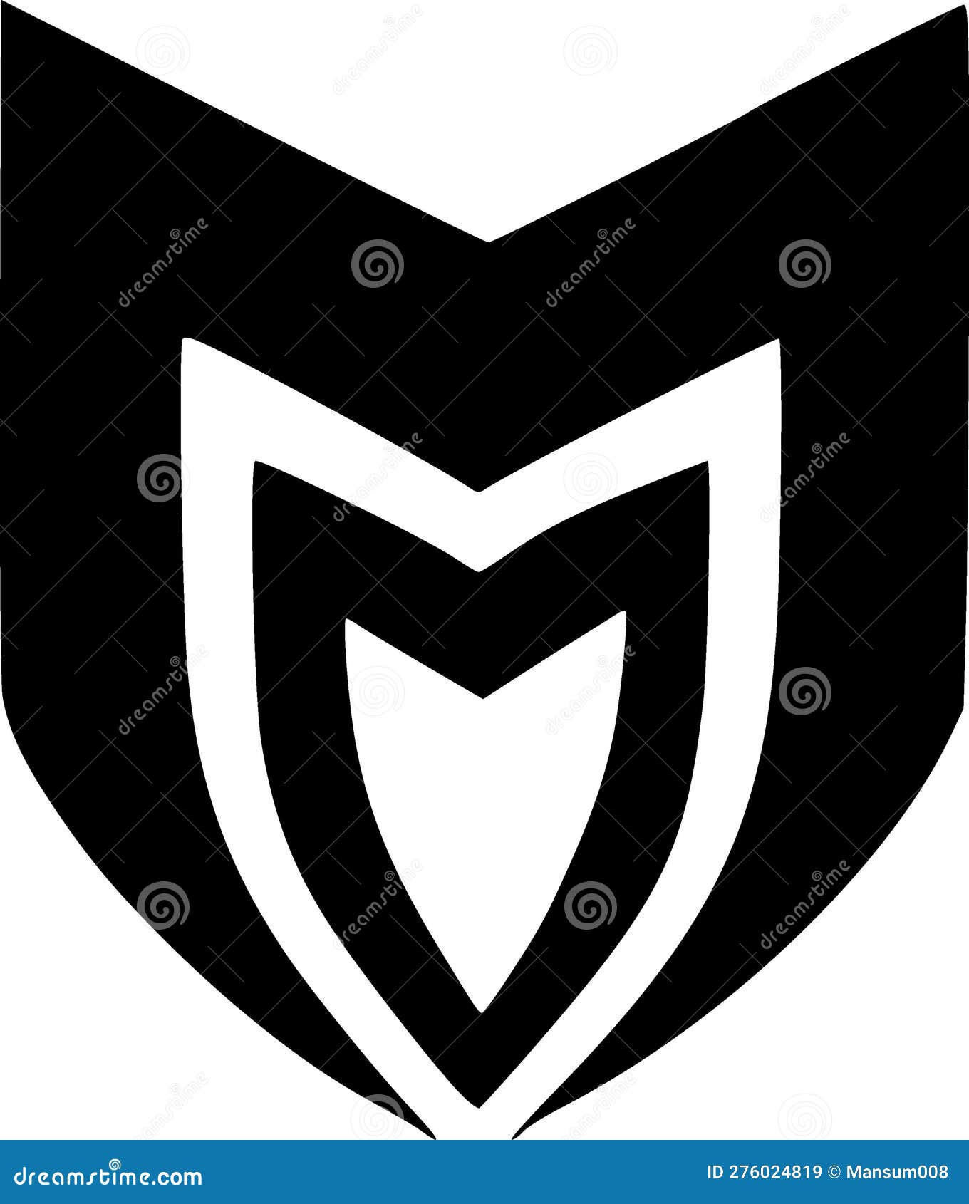 Black and White of Shield Icon, Illustration Stock Illustration ...
