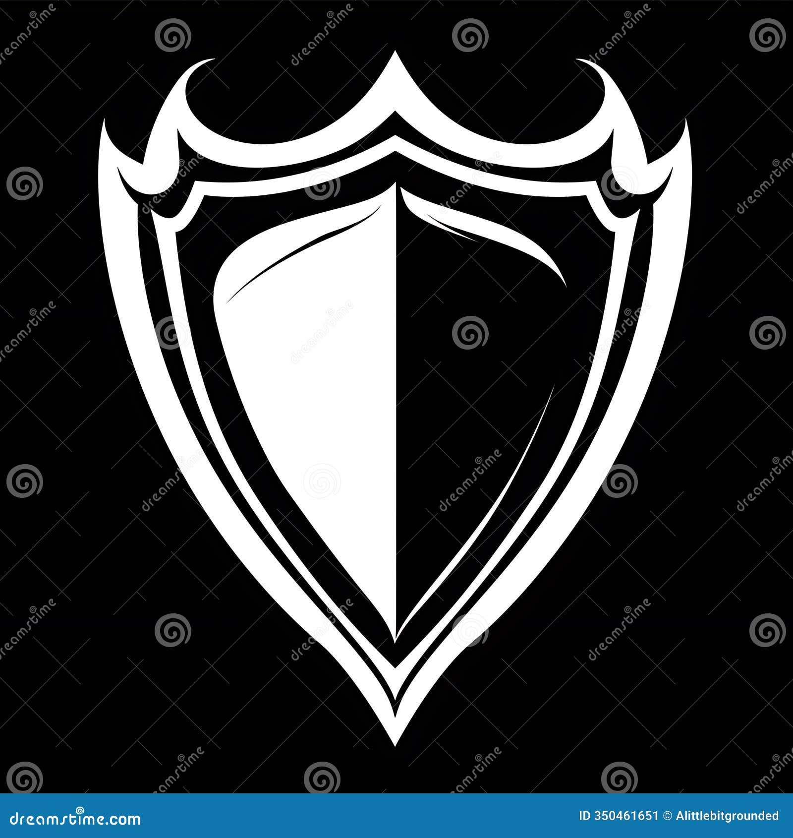 Black and White Shield Logo Design Stock Illustration - Illustration of ...
