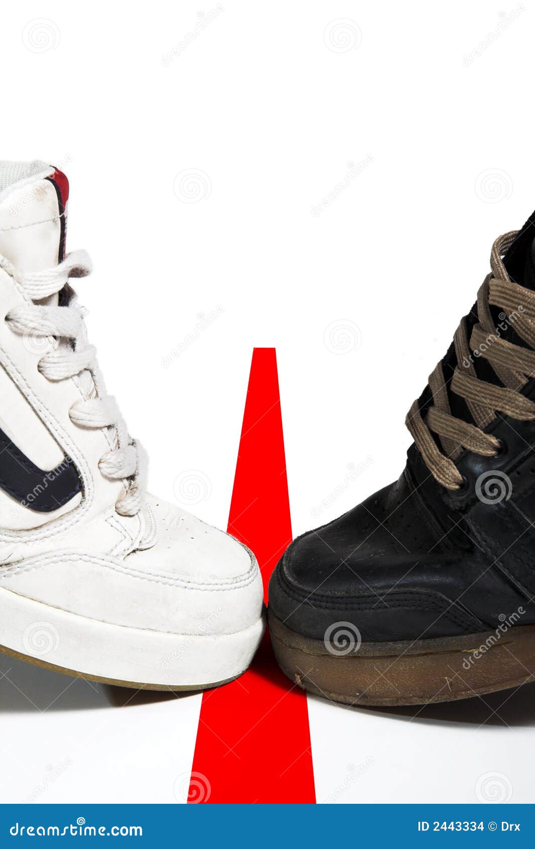 Black and White Shoe on Line Stock Photo - Image of worn, style: 2443334