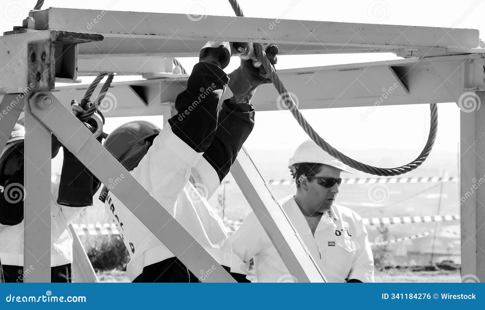 Assembling Metal Skeleton, Welder Is Welding Tied Reinforcing Rod And ...