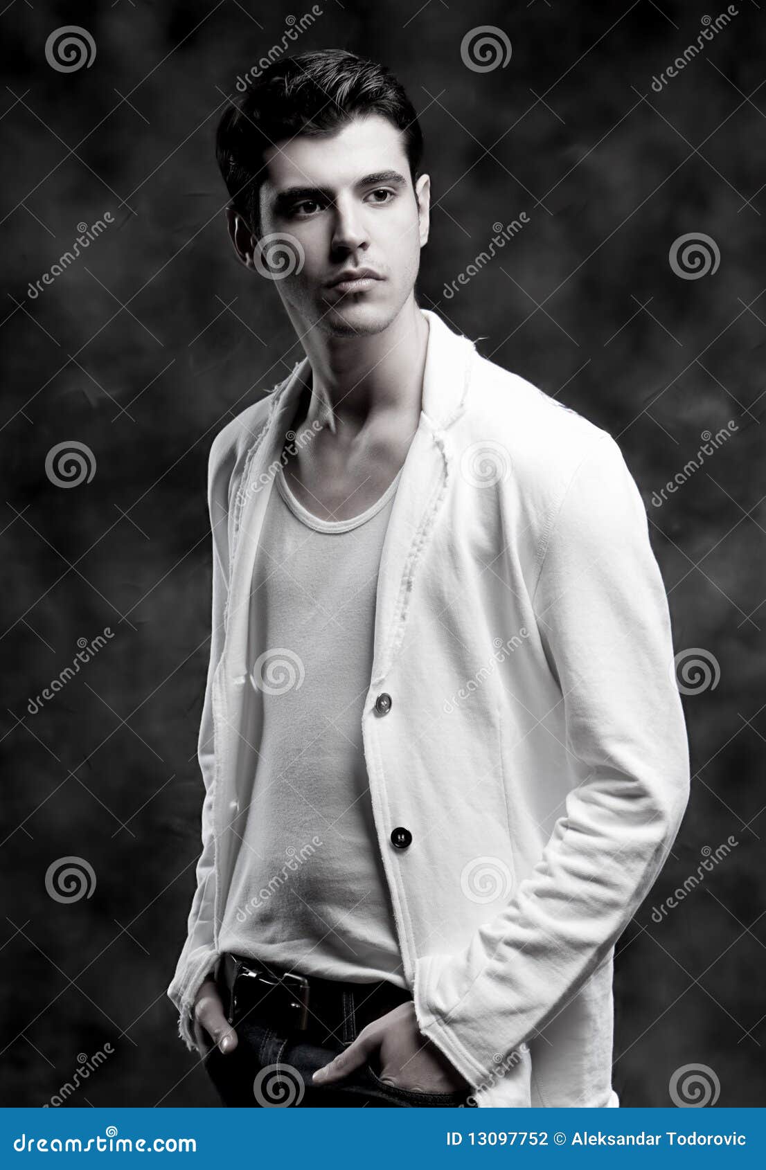 Black and White Shot of a Macho Man. Stock Photo - Image of male ...