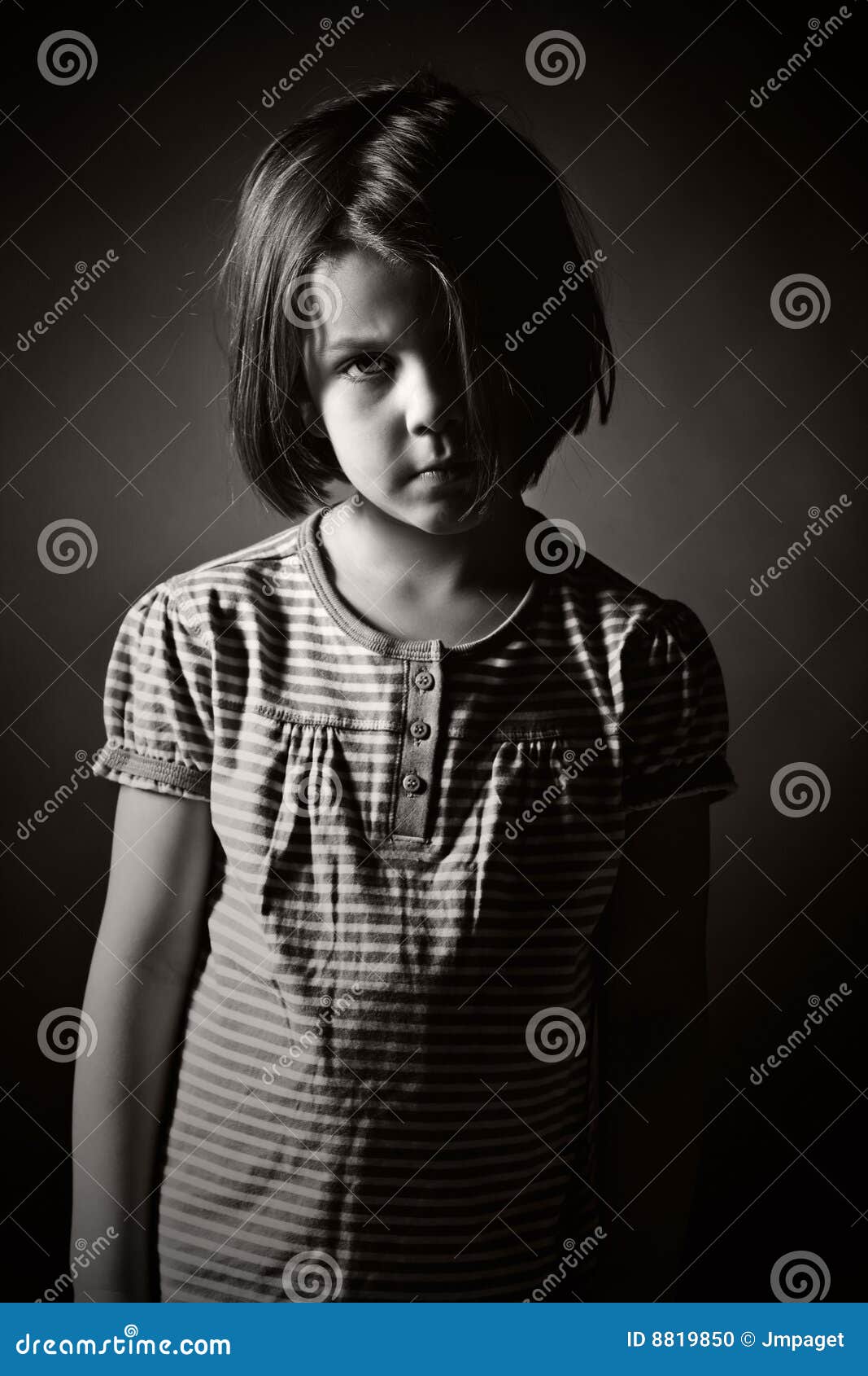 Black and White Shot of a Sad Child Stock Photo - Image of dark ...