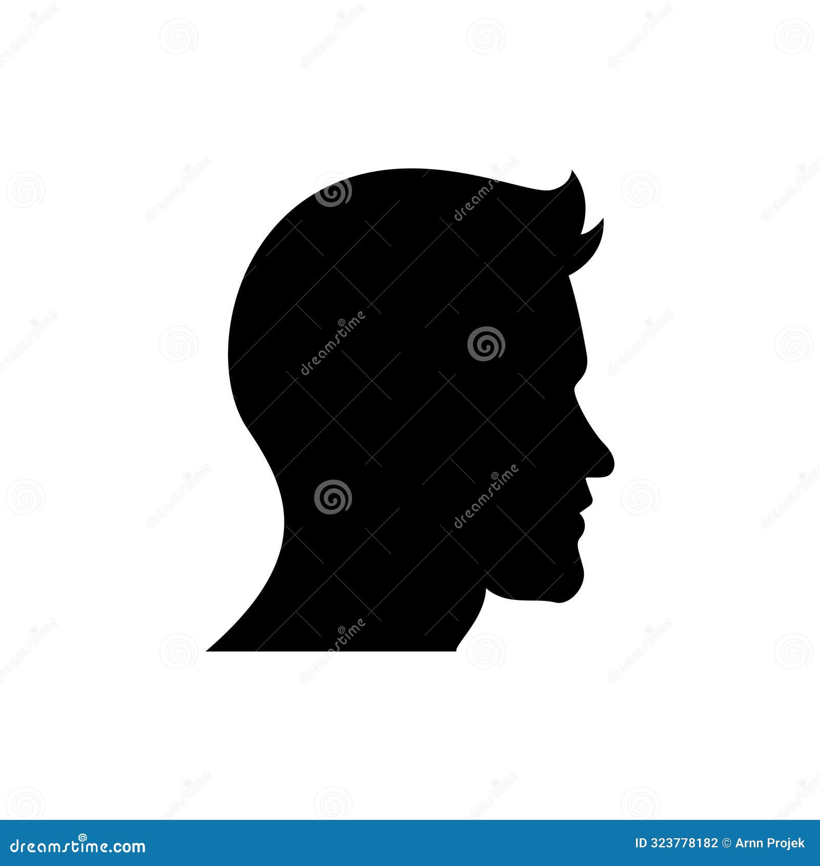 Black and White Side View of a Man S Face. Icons and Logos Stock Vector ...