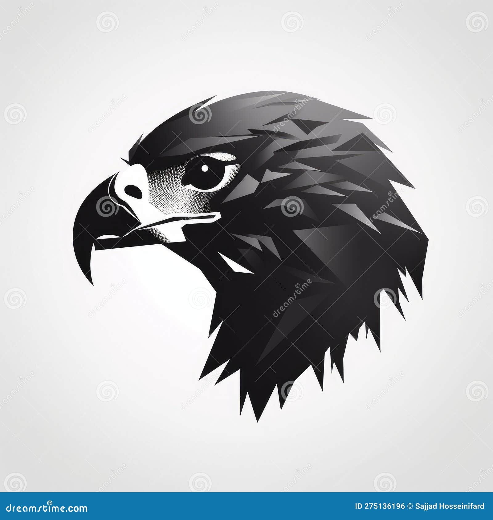 Eagle Front View Silhouette Image Stock Illustration - Illustration of ...