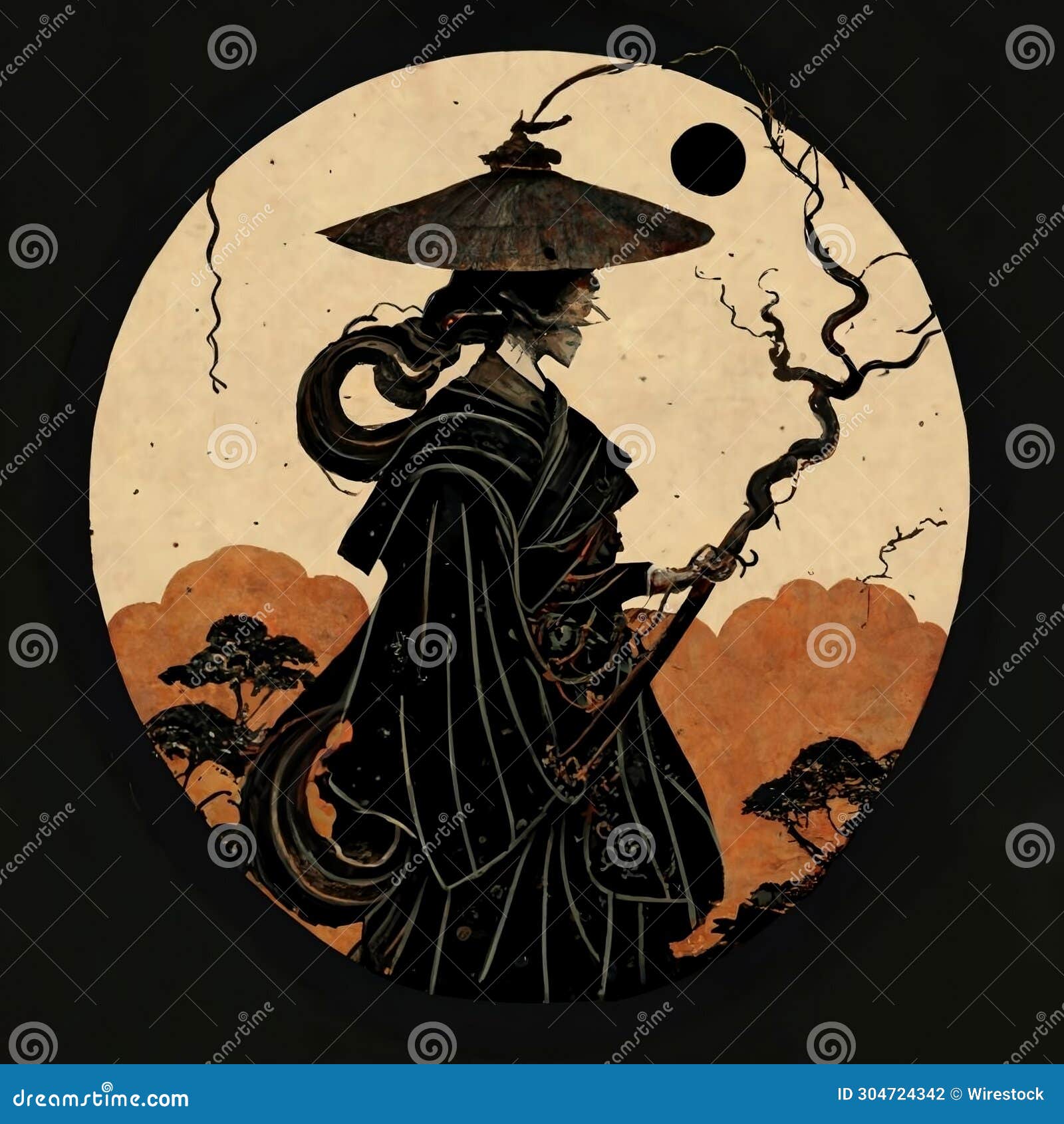 Japanese Folklore-inspired Desktop Wallpaper With Clouds And Pink ...