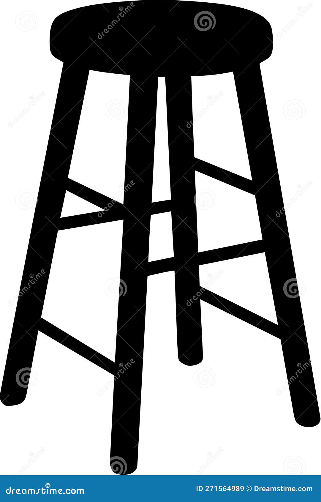 Stool Black and White Illustration Stock Vector - Illustration of text ...