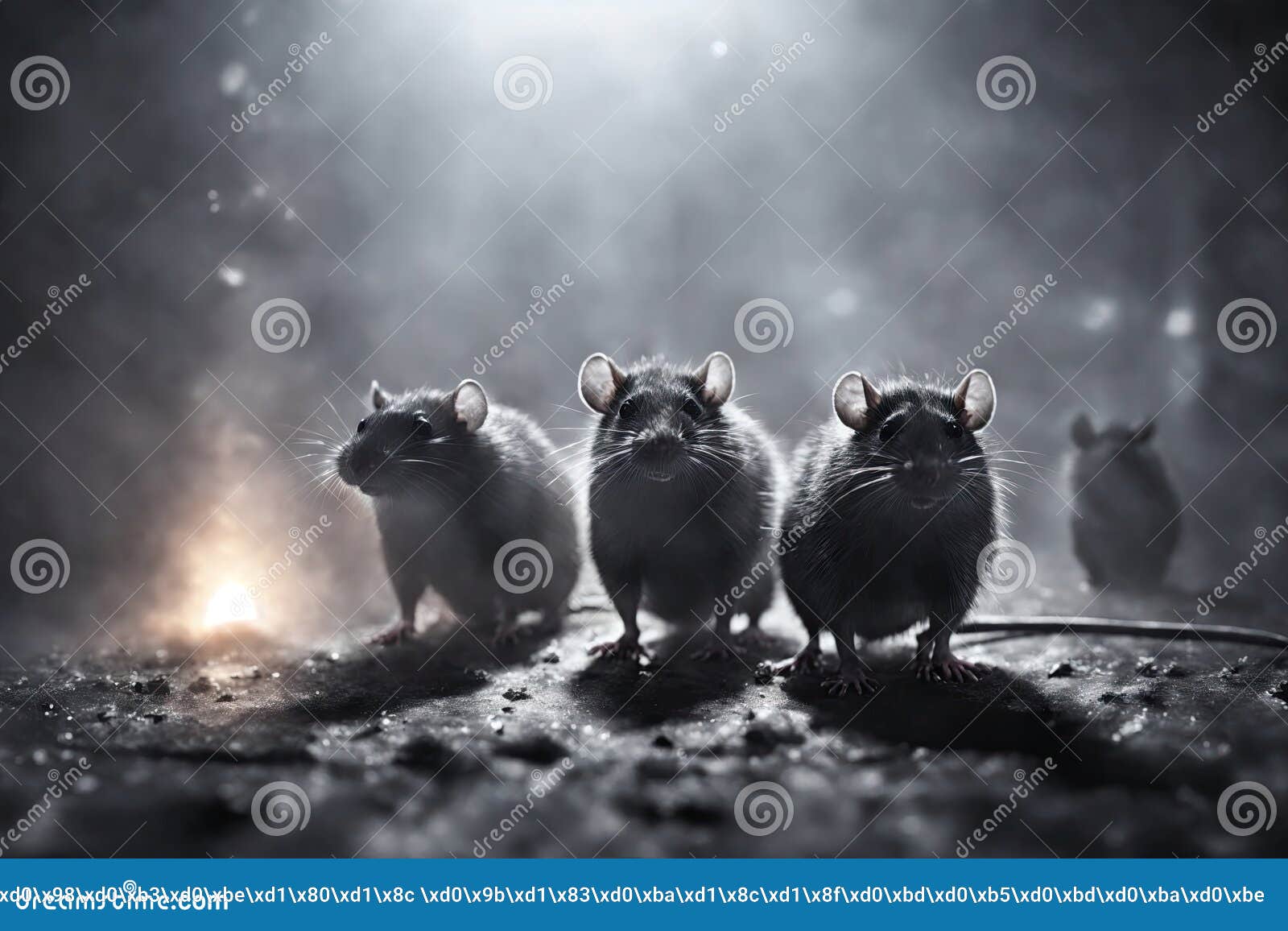 Black and White Silhouettes of Rats in the Fog. Ai Generative Stock ...