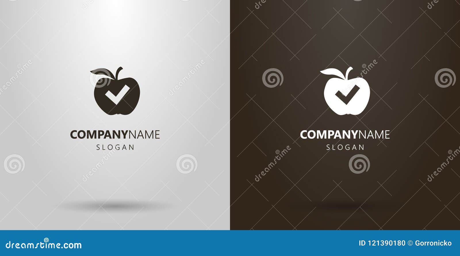 Simple Apple Logo with a Check Mark Stock Vector - Illustration of icon ...