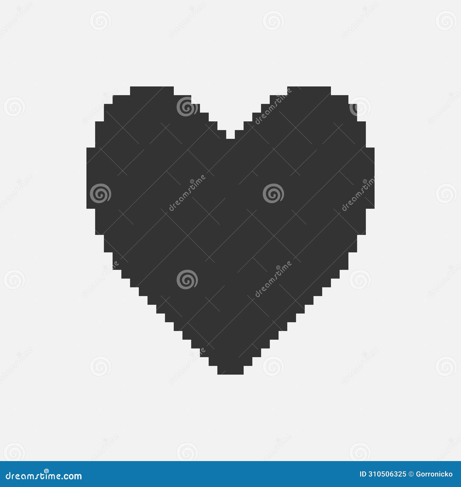 Black and White Simple 1bit Pixel Art Abstract Heart Shape Icon Stock ...