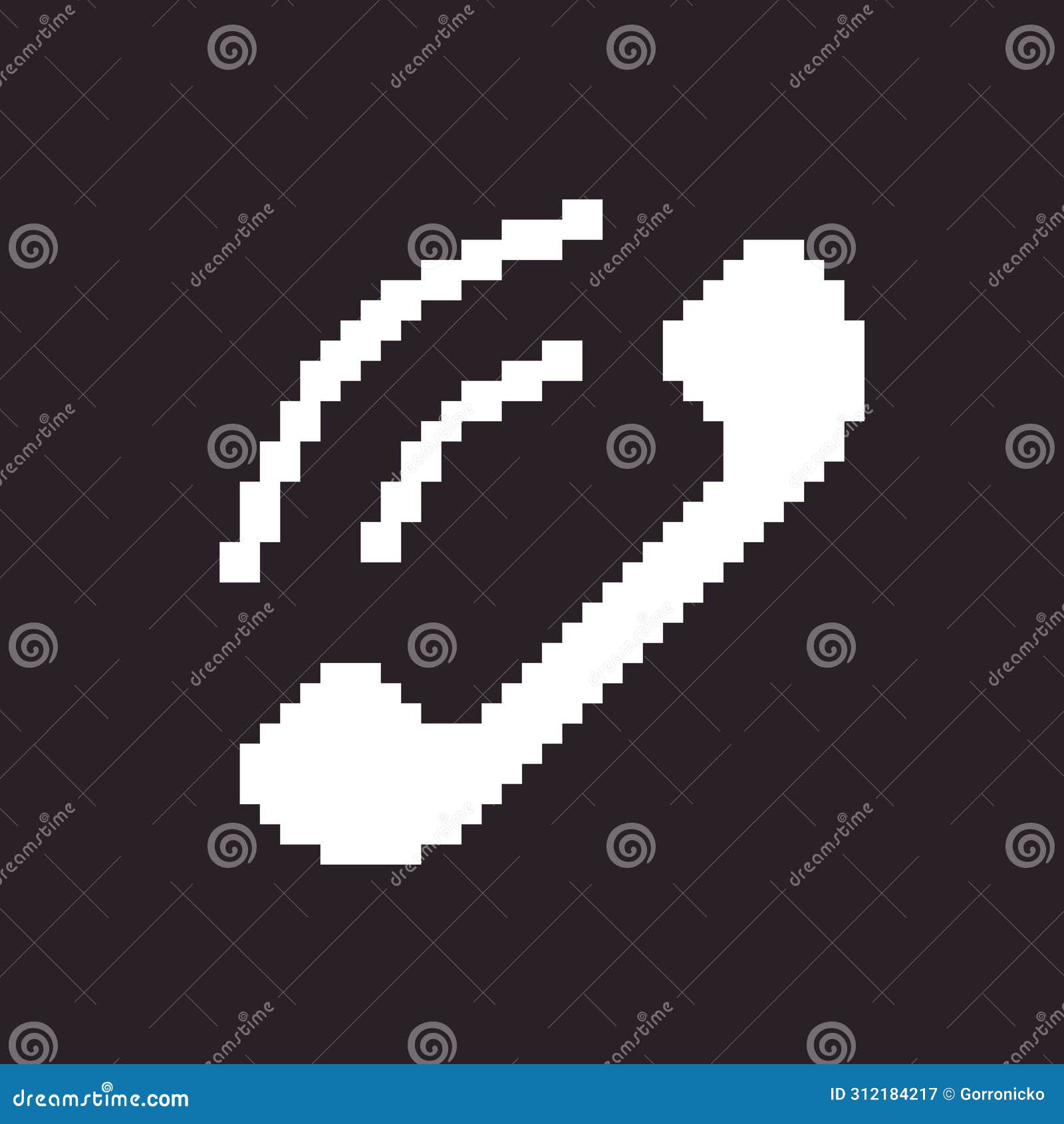 Black and White Simple 1bit Vector Pixel Art Icon of Telephone Handset ... Black and White Simple 1bit Vector Pixel Art Icon of Telephone Handset ...
