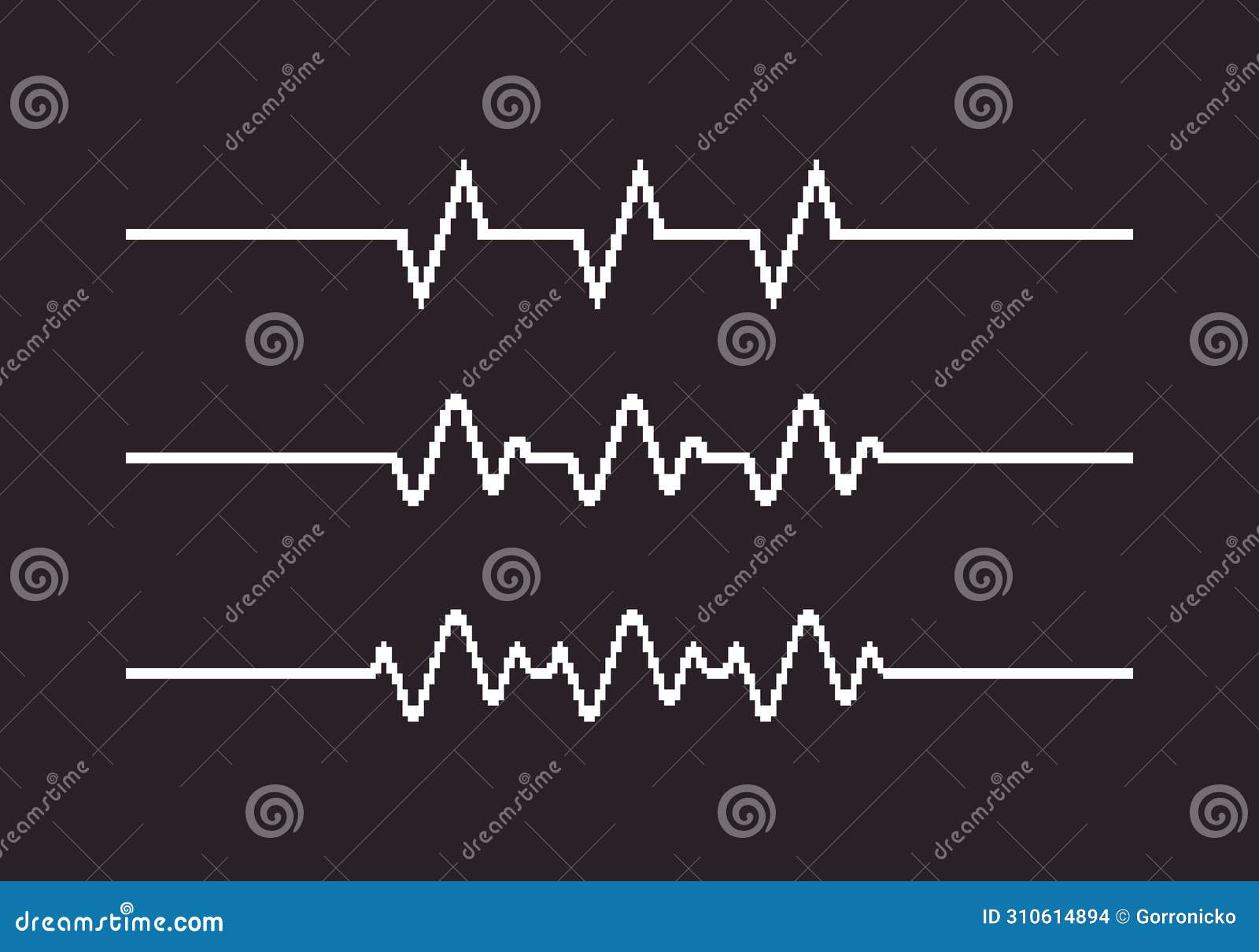 Black and White Simple 1bit Vector Pixel Art Set of Heartbeat ... Black and White Simple 1bit Vector Pixel Art Set of Heartbeat ...