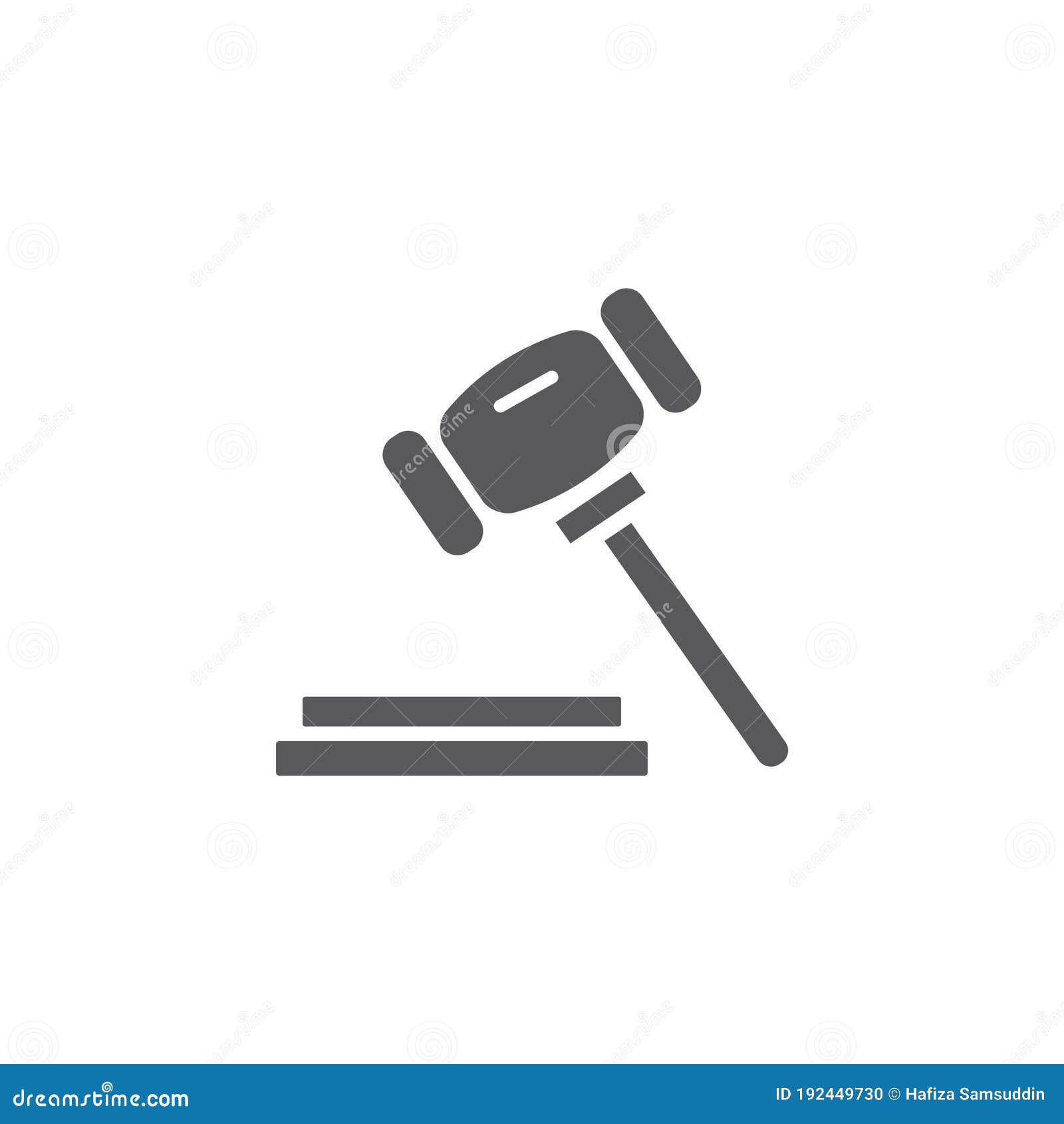 Black and White Simple Court Mallet Vector Isolated Flat Illustration ...