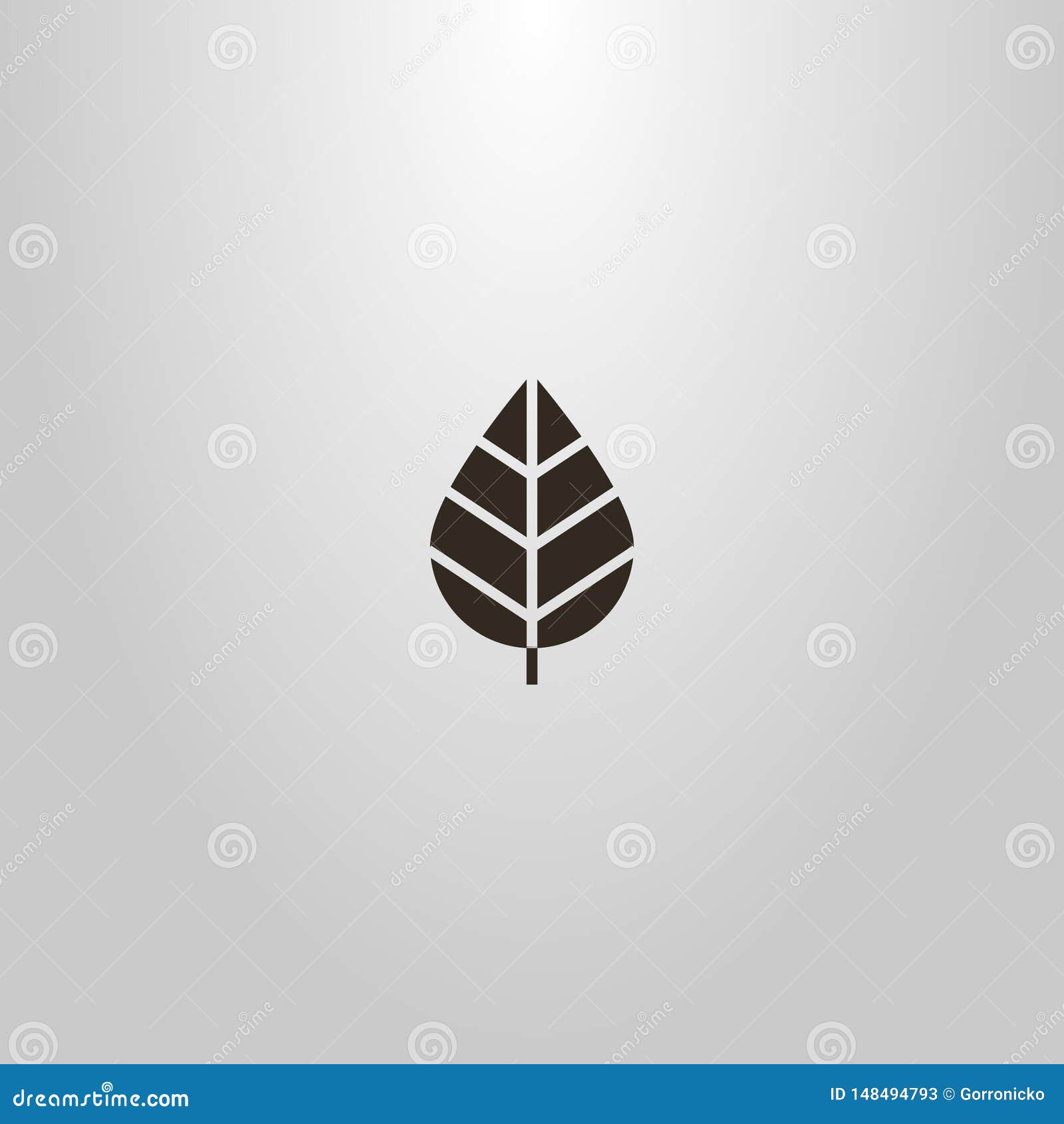 Simple Flat Art Vector Negative Space Sign of Leaf of Tree Stock Vector ...