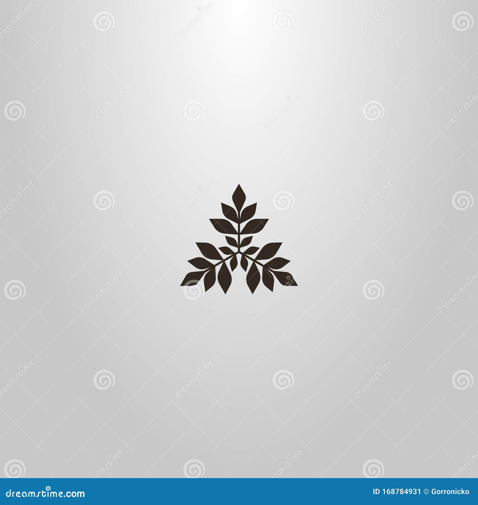 Simple Flat Art Vector Sign of Three Branches of a Plant Stock Vector ...