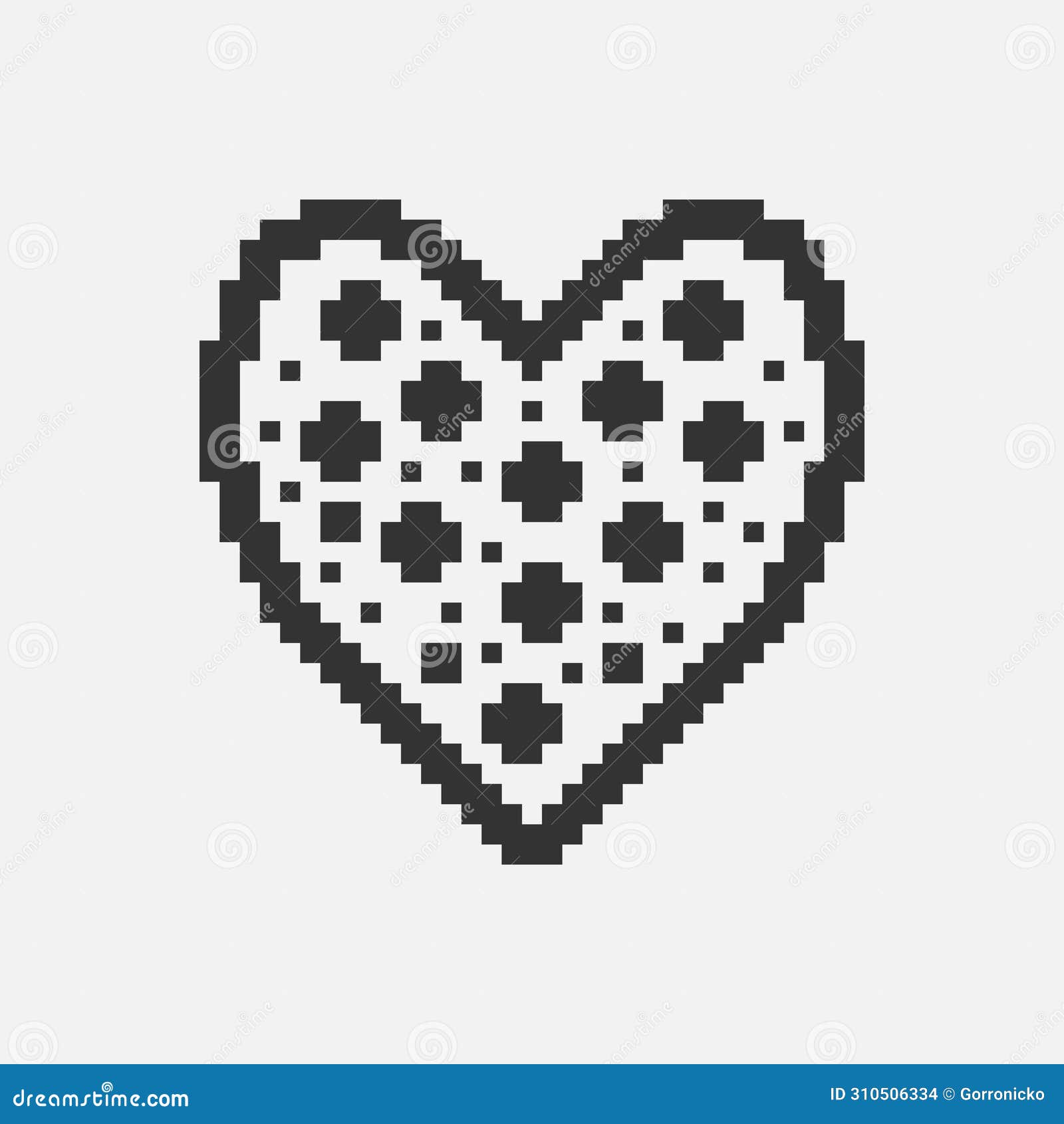 Black and White Simple 1bit Pixel Art Abstract Dotted Inside Frame ...