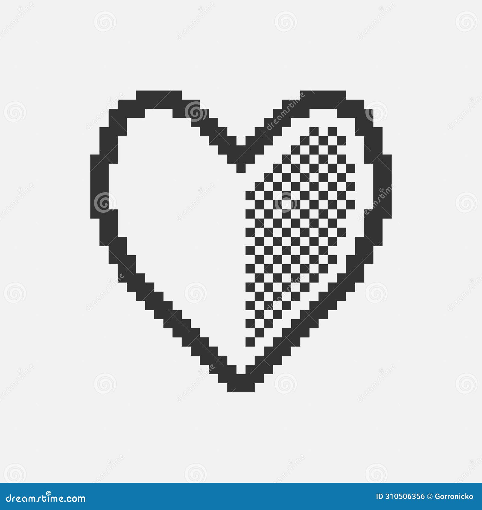 Black and White Simple 1bit Pixel Art Abstract Heart with Dotted Half ... Black and White Simple 1bit Pixel Art Abstract Heart with Dotted Half ...