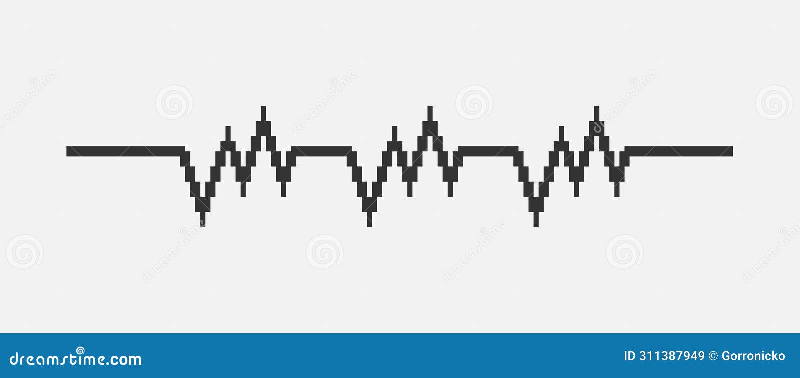 Simple Flat 1bit Vector Pixel Art Of Heartbeat Cardiogram Line ...