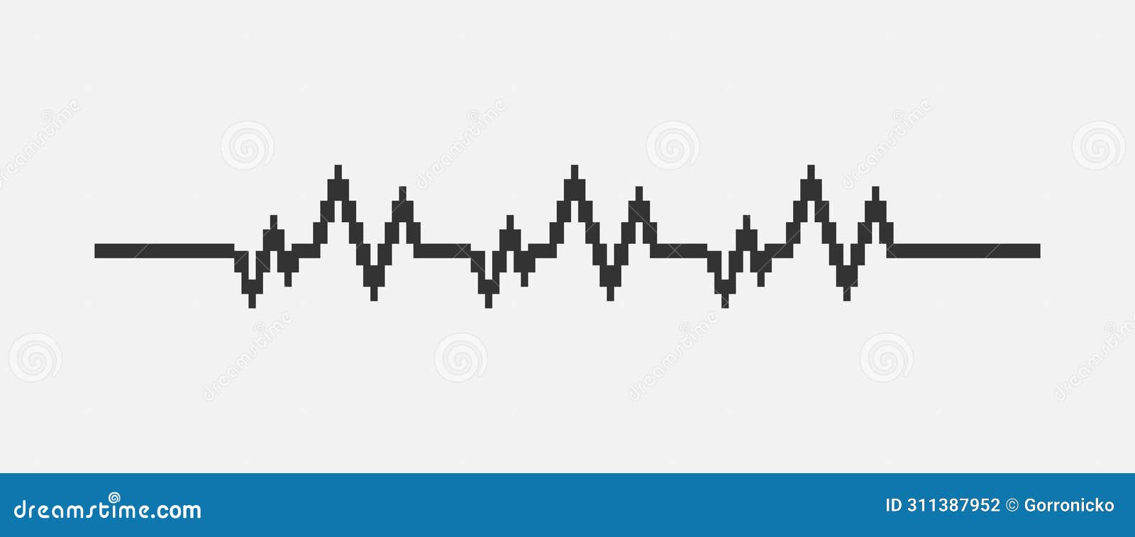 Simple Flat 1bit Vector Pixel Art of Heartbeat Cardiogram Line Stock ...