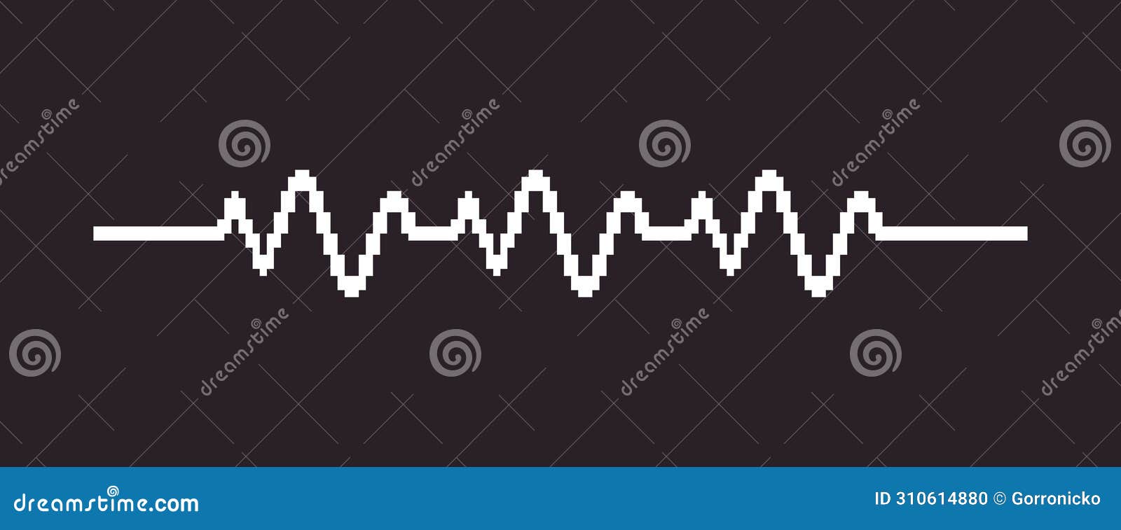Black and White Simple 1bit Vector Pixel Art of Heartbeat Cardiogram ...