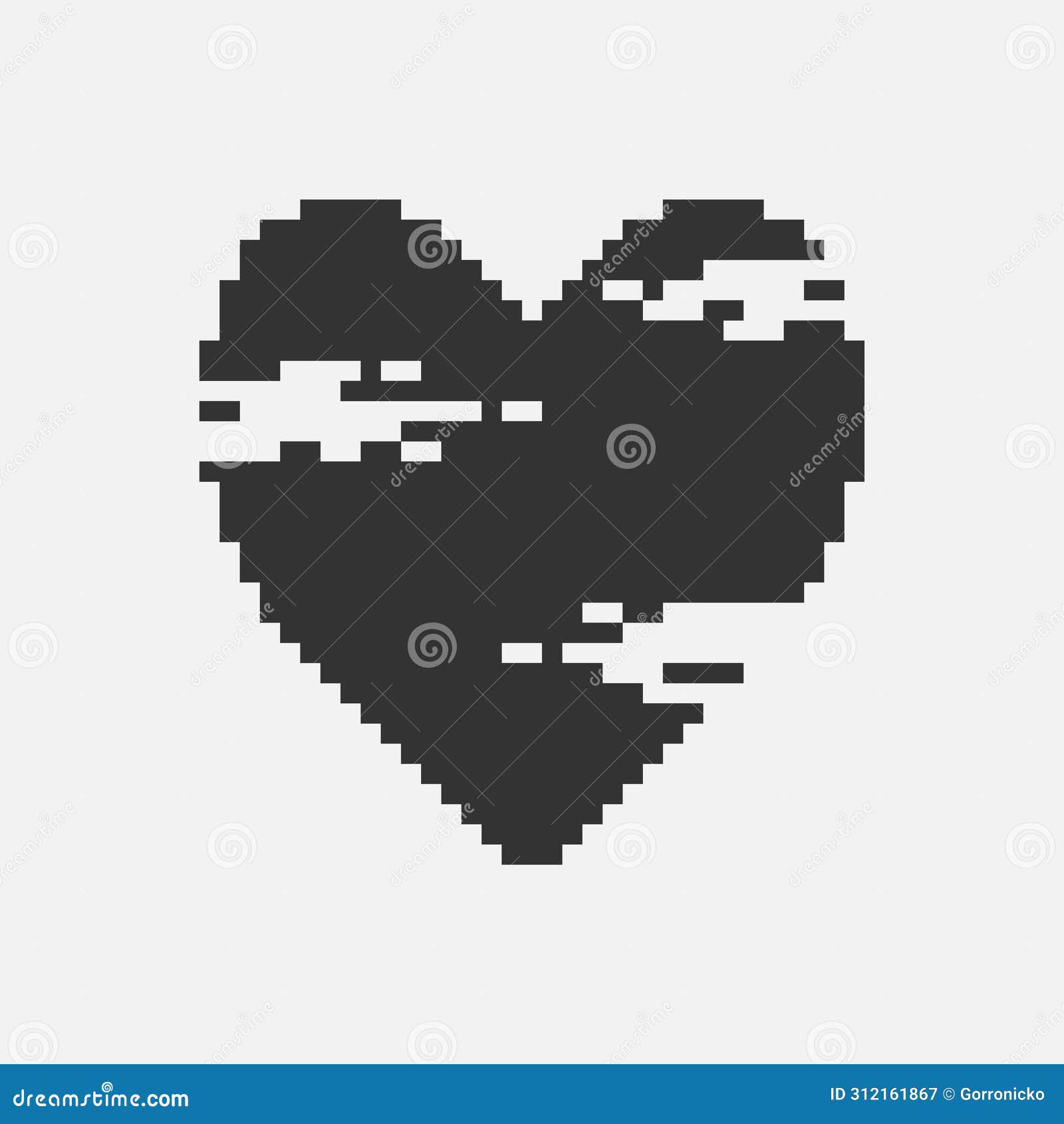 Black and White Simple 1bit Vector Pixel Art Icon of Abstract Heart ... Black and White Simple 1bit Vector Pixel Art Icon of Abstract Heart ...