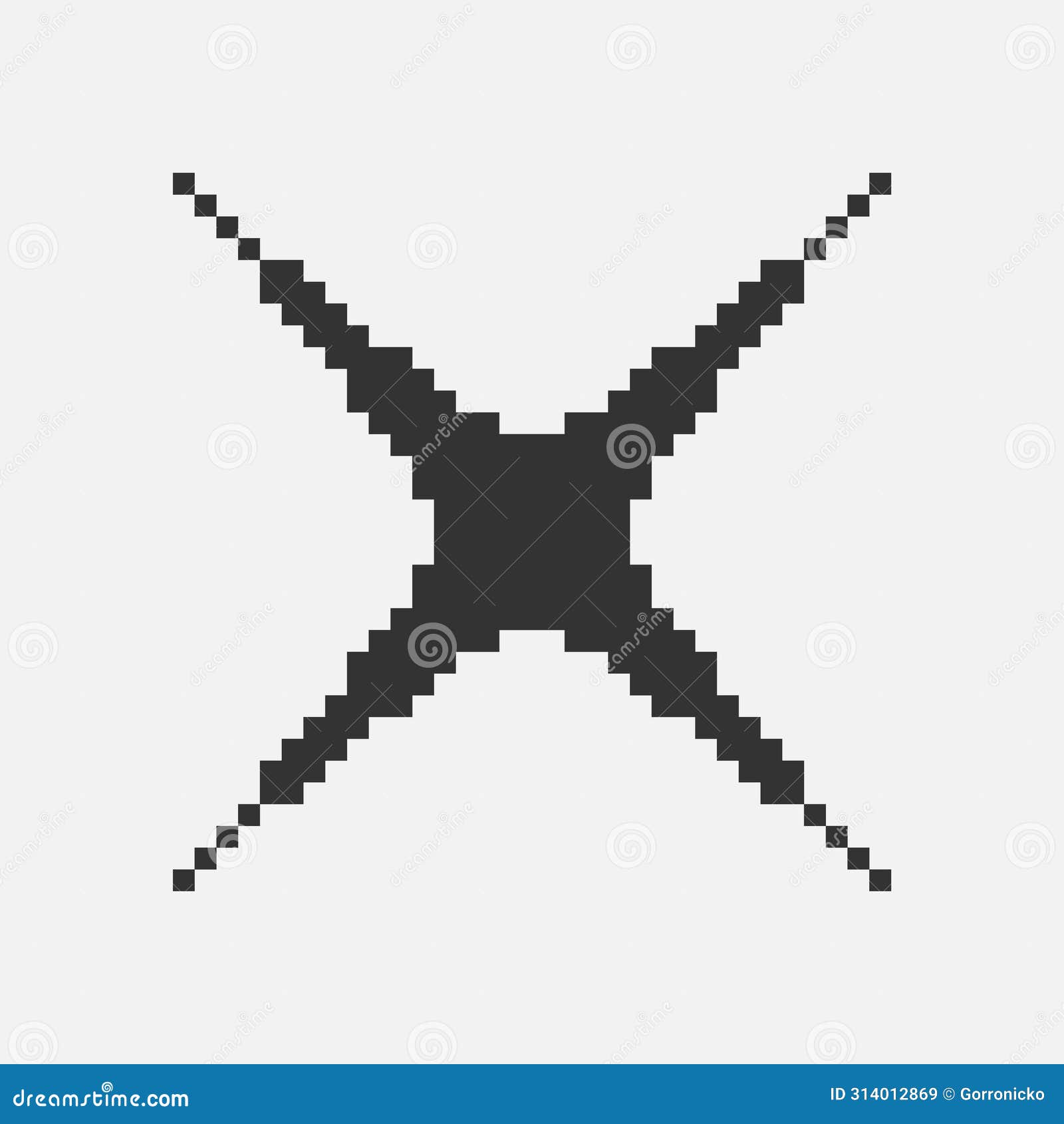 Black and White Simple 1bit Vector Pixel Art Icon of Star or Sparkle ...