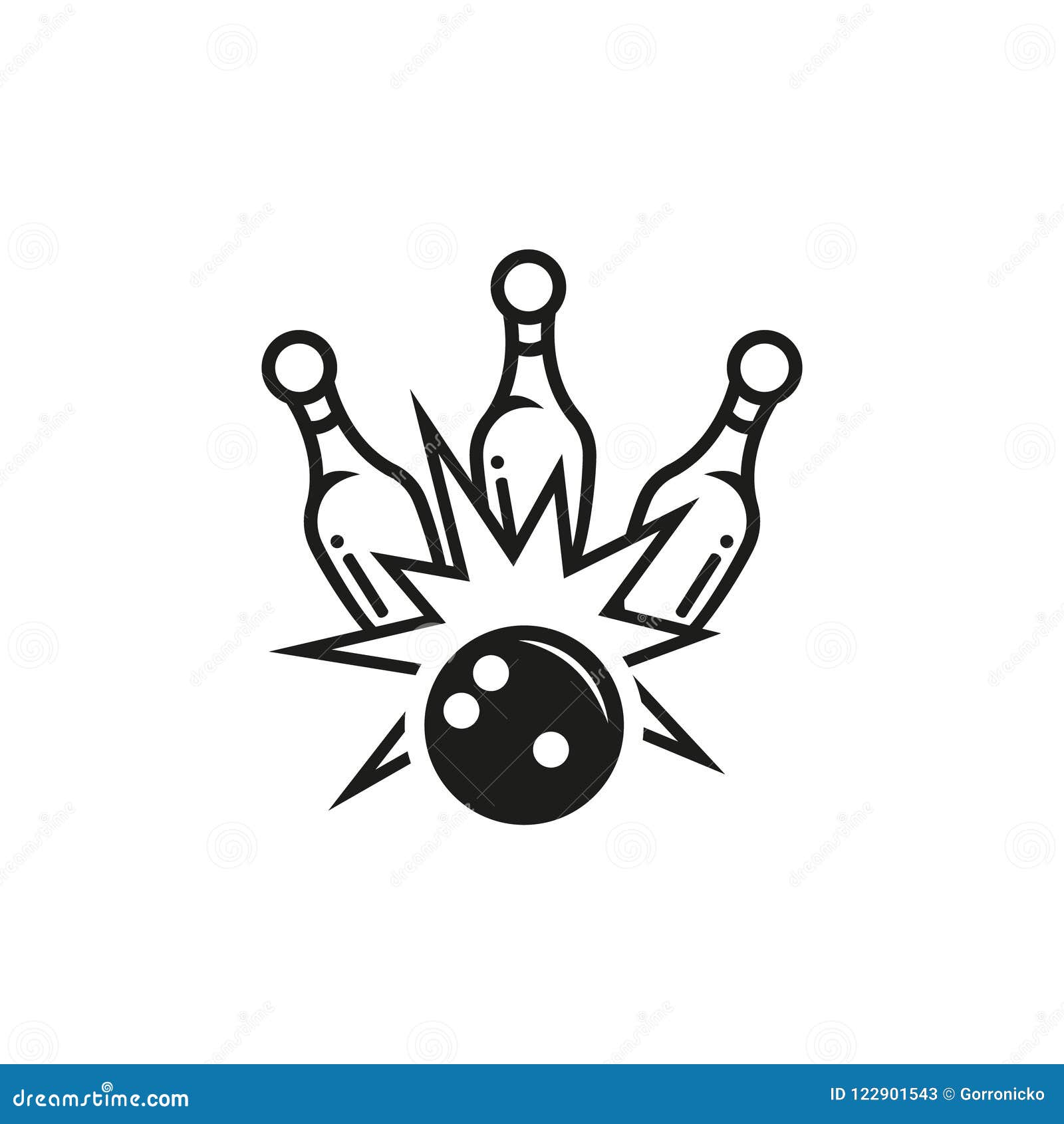 Simple Outline Vector Icon for Bowling Stock Illustration ...