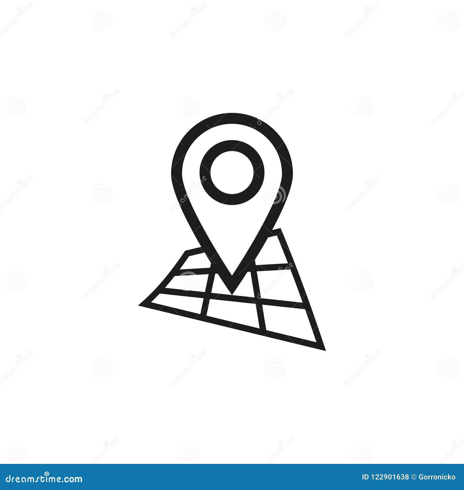 Black and White Simple Outline Vector Icon GPS Navigation Stock Vector ...