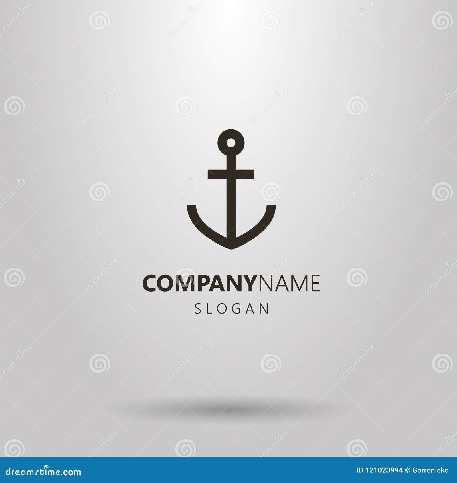 Black and White Simple Vector Line Art Anchor Logo Stock Illustration ...