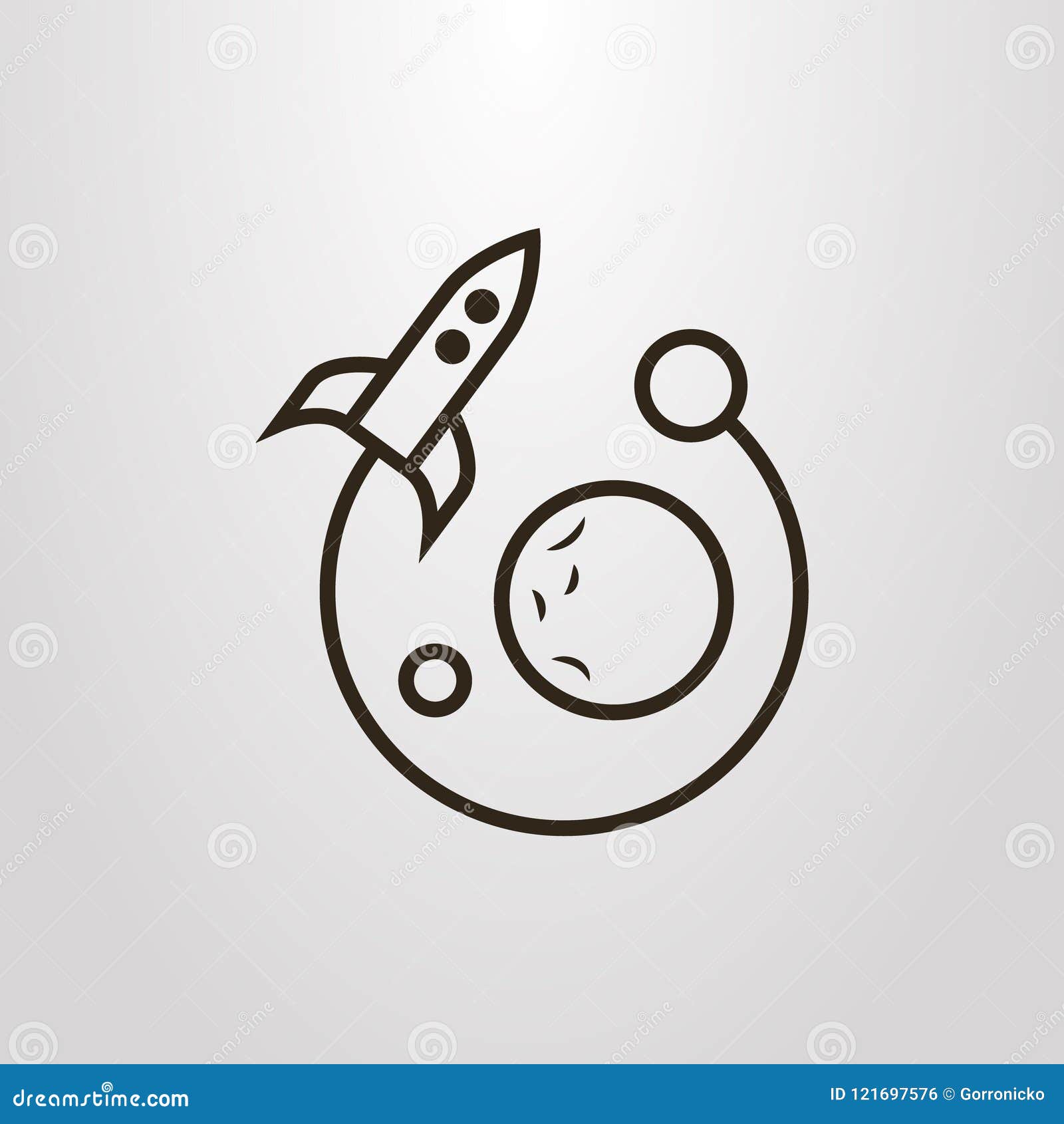 Simple Flat Vector Symbol of Flying Rocket in Space Stock Illustration ...