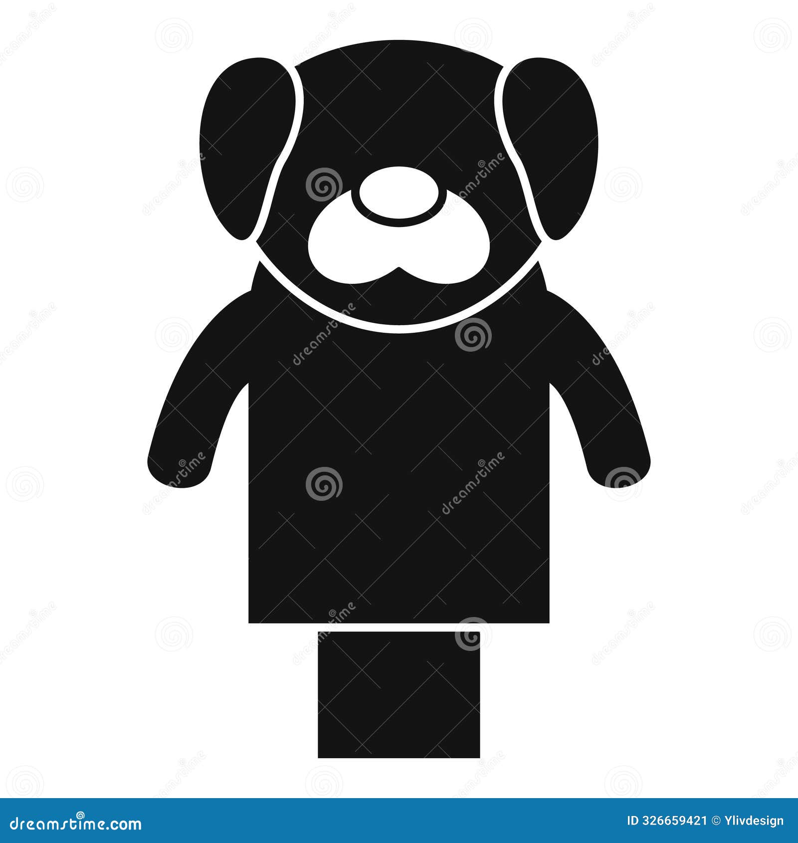 Black Dog Hand Puppet Standing On Stage Royalty-Free Cartoon ...