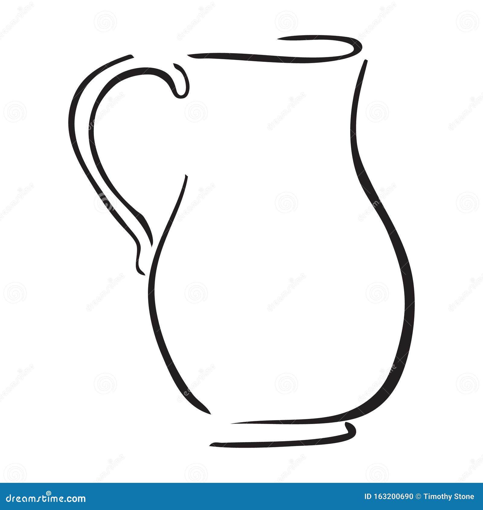 Black and White Simple Jug on White Backdrop Stock Vector ...