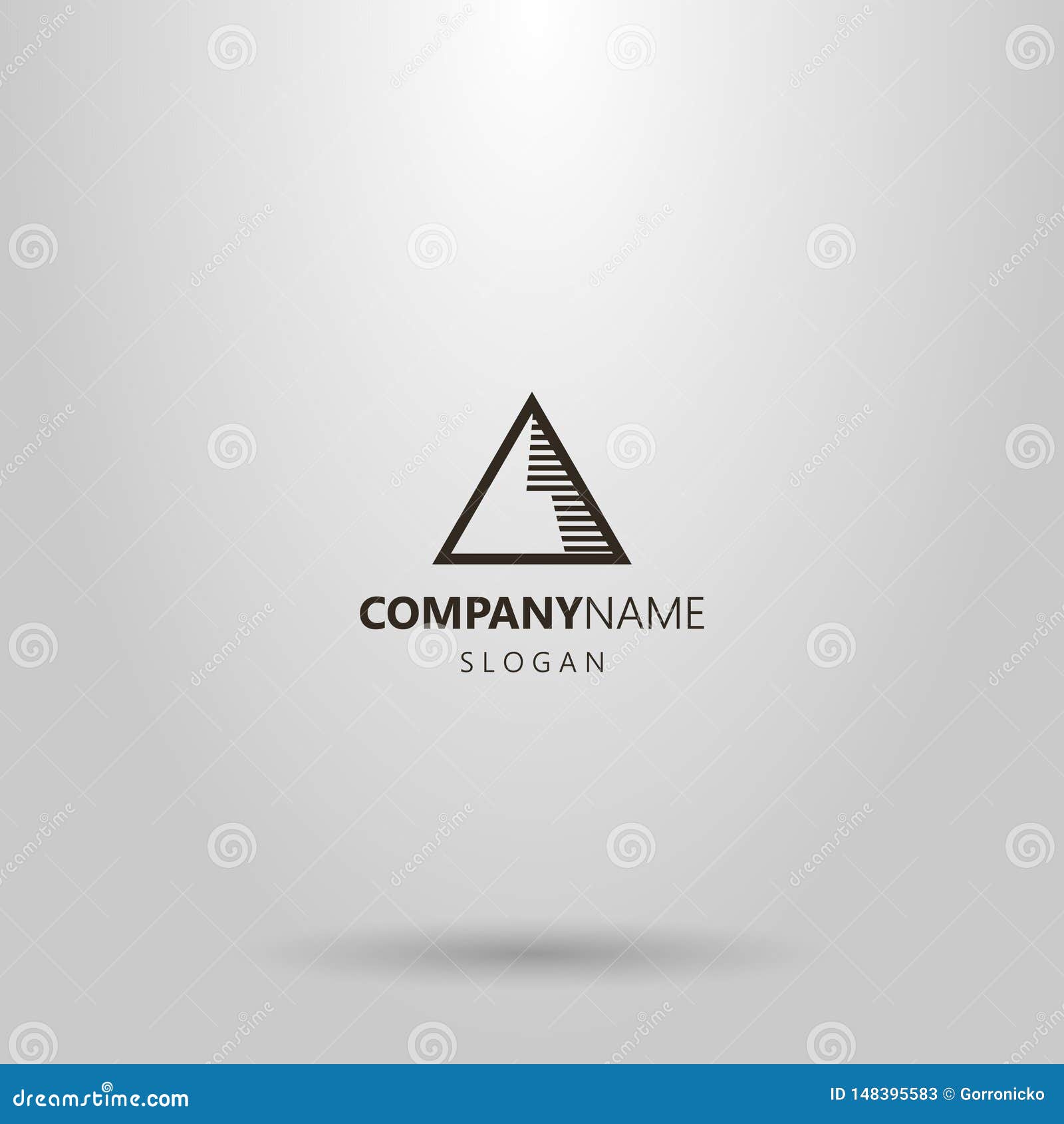 Simple Line Art Vector Logo of Geometric Triangular Mountain with ...