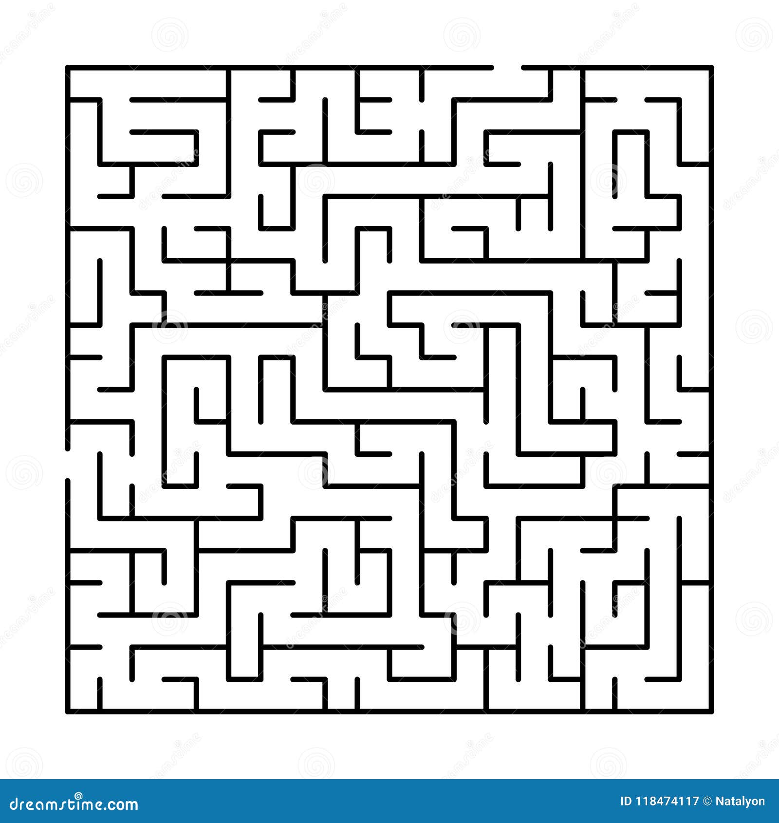 Black and White Simple Maze Puzzle, Vector Stock Vector - Illustration ... Black and White Simple Maze Puzzle, Vector Stock Vector - Illustration ...