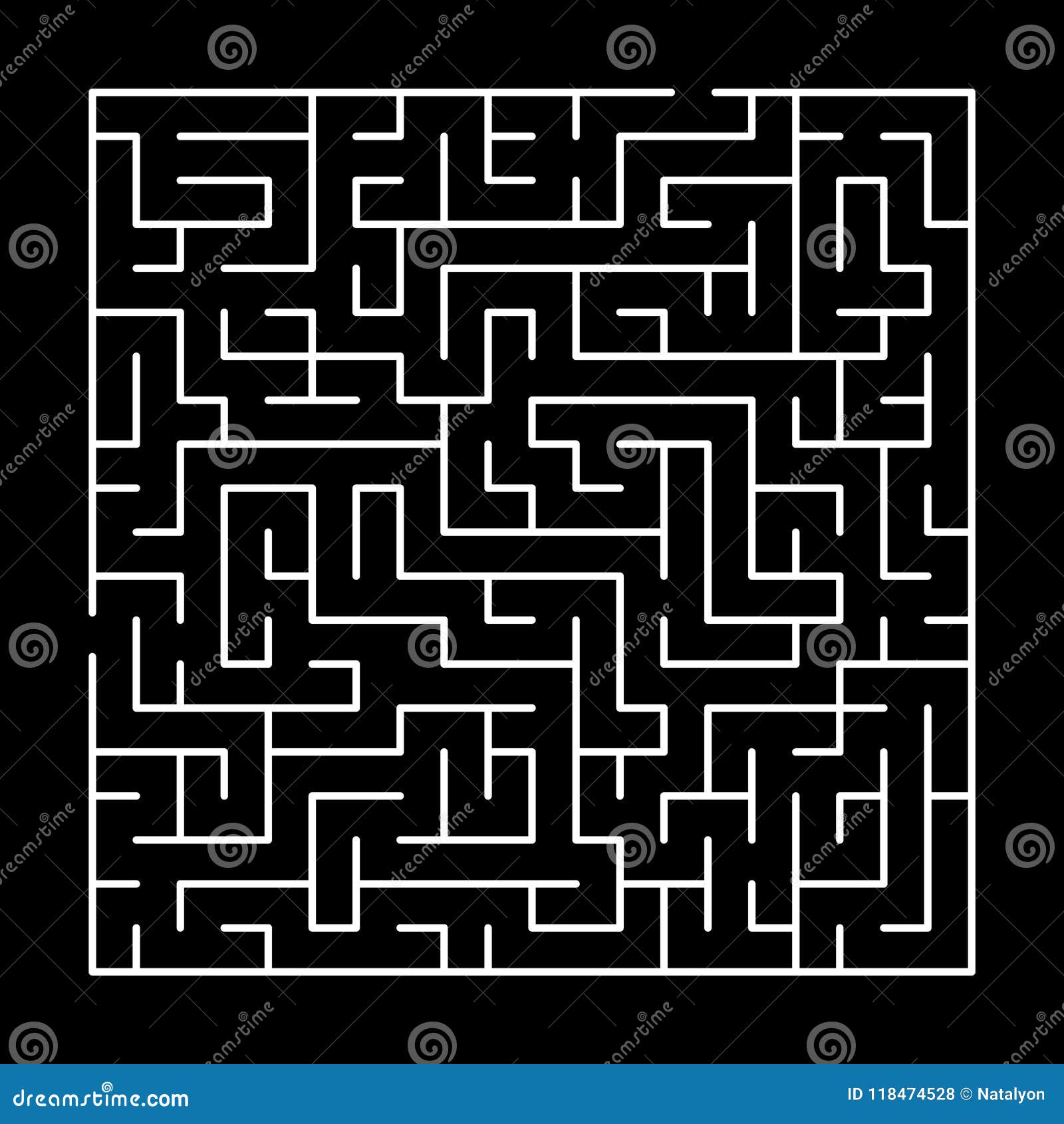 Black and White Simple Maze Puzzle, Vector Stock Vector - Illustration ... Black and White Simple Maze Puzzle, Vector Stock Vector - Illustration ...