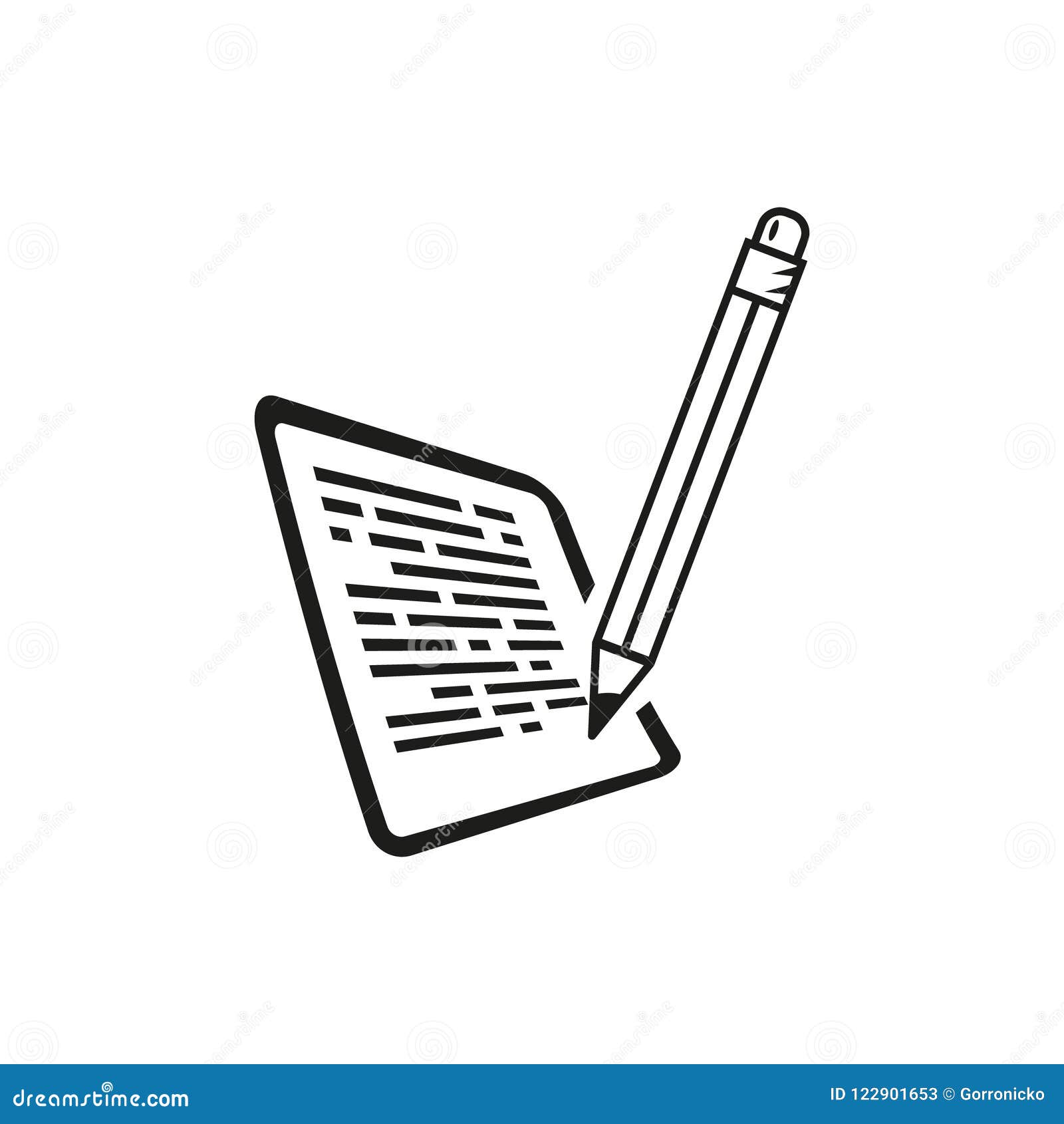 Simple Outline Vector Icon of Filling a Document Stock Vector ...