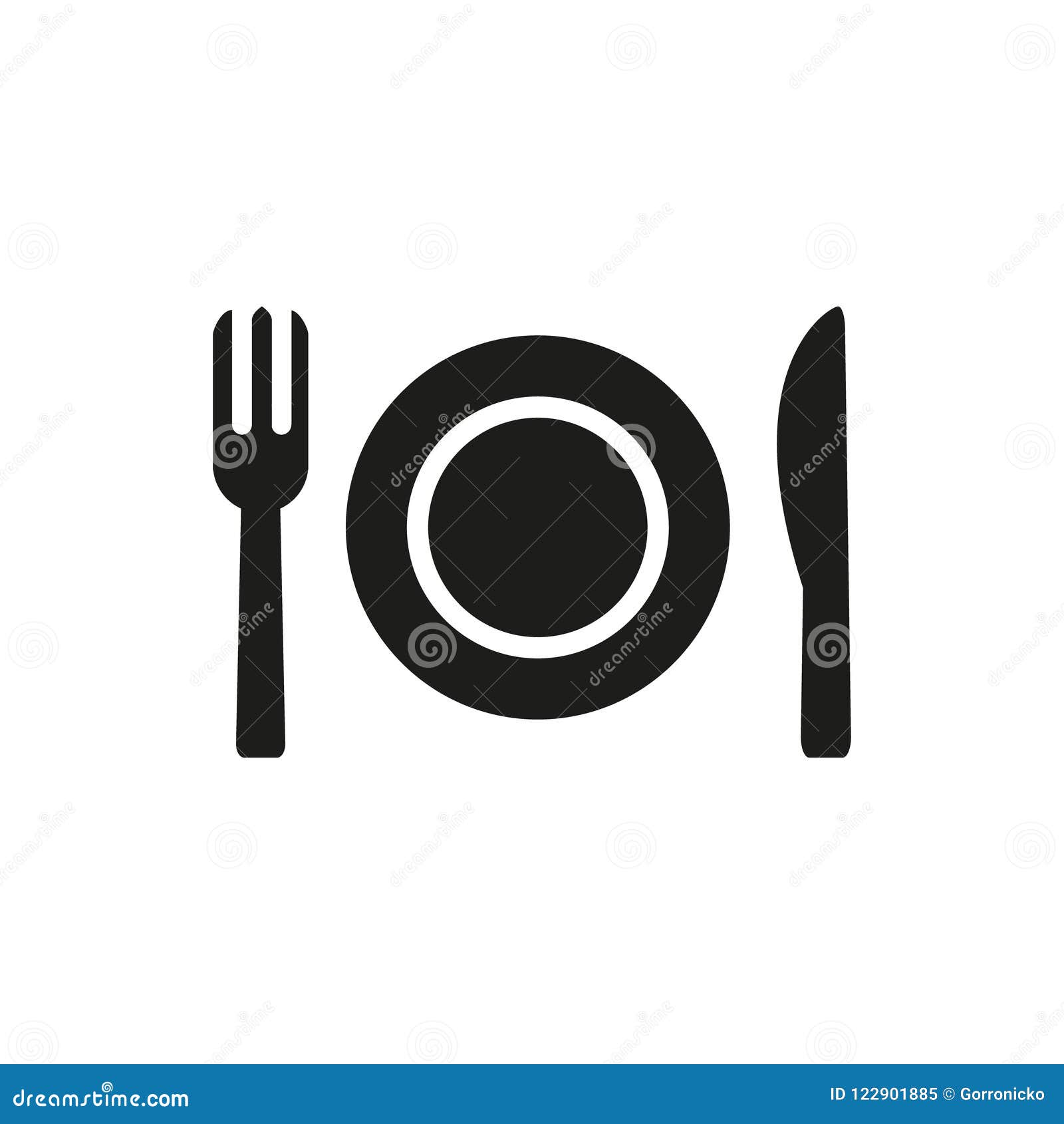 Simple Outline Vector Icon of Table Service Stock Illustration ...