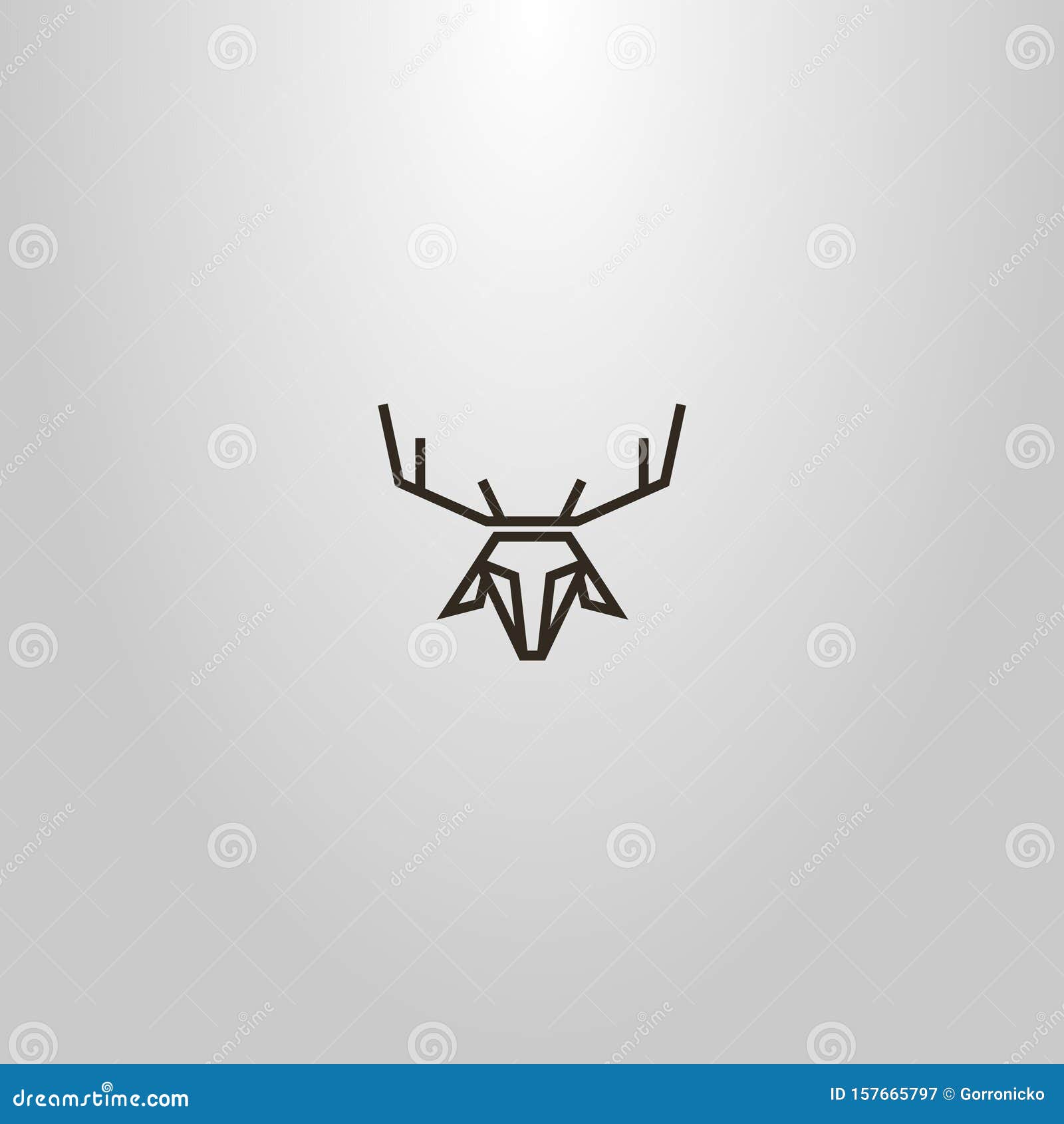 Simple Outline Vector Line Art Sign of a Deer or Doe Head Stock Vector ...