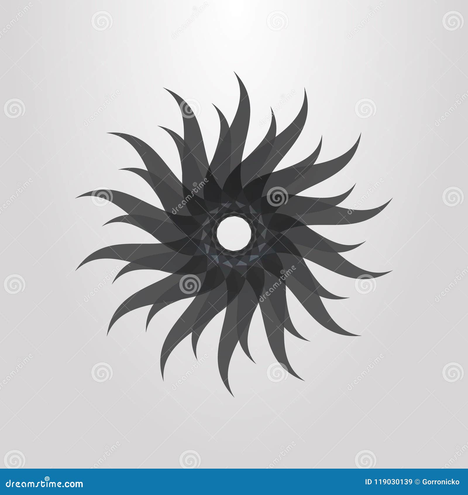 Simple Vector Abstract Circular Icon of the Sun Rays Stock Illustration ...