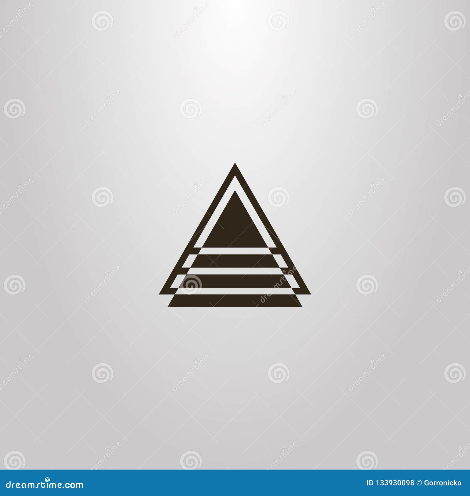 Vector Abstract Geometric Outline Sign of Triangle with Lines on it ...