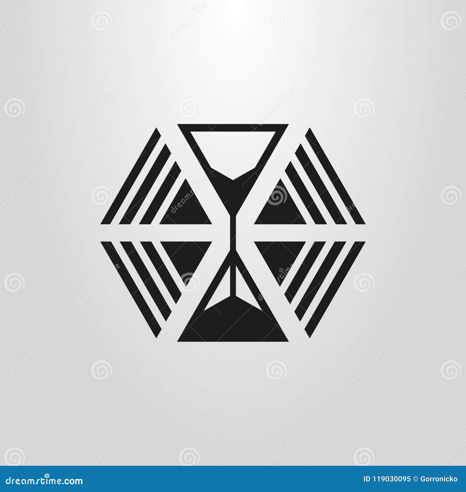 Simple Vector Abstract Icon of Triangles and Hourglass Stock ...