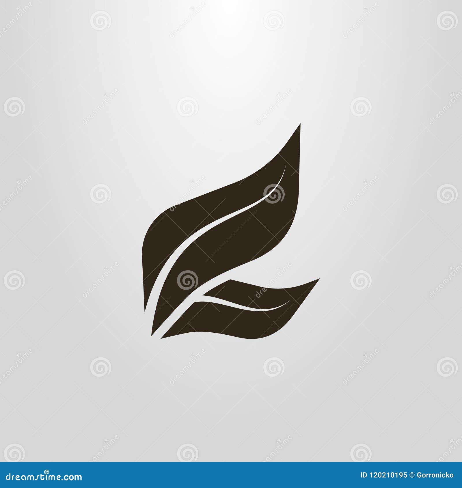Simple Vector Abstract Pictogram of Two Tea Leafs Stock Vector ...
