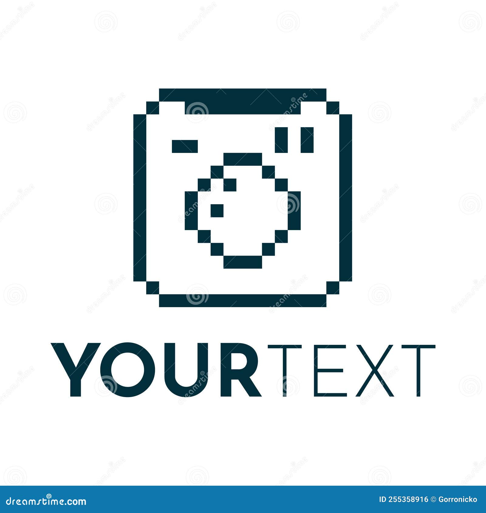 Simple Vector 1bit Pixel Art Emblem of Square Abstract Camera Editorial ...