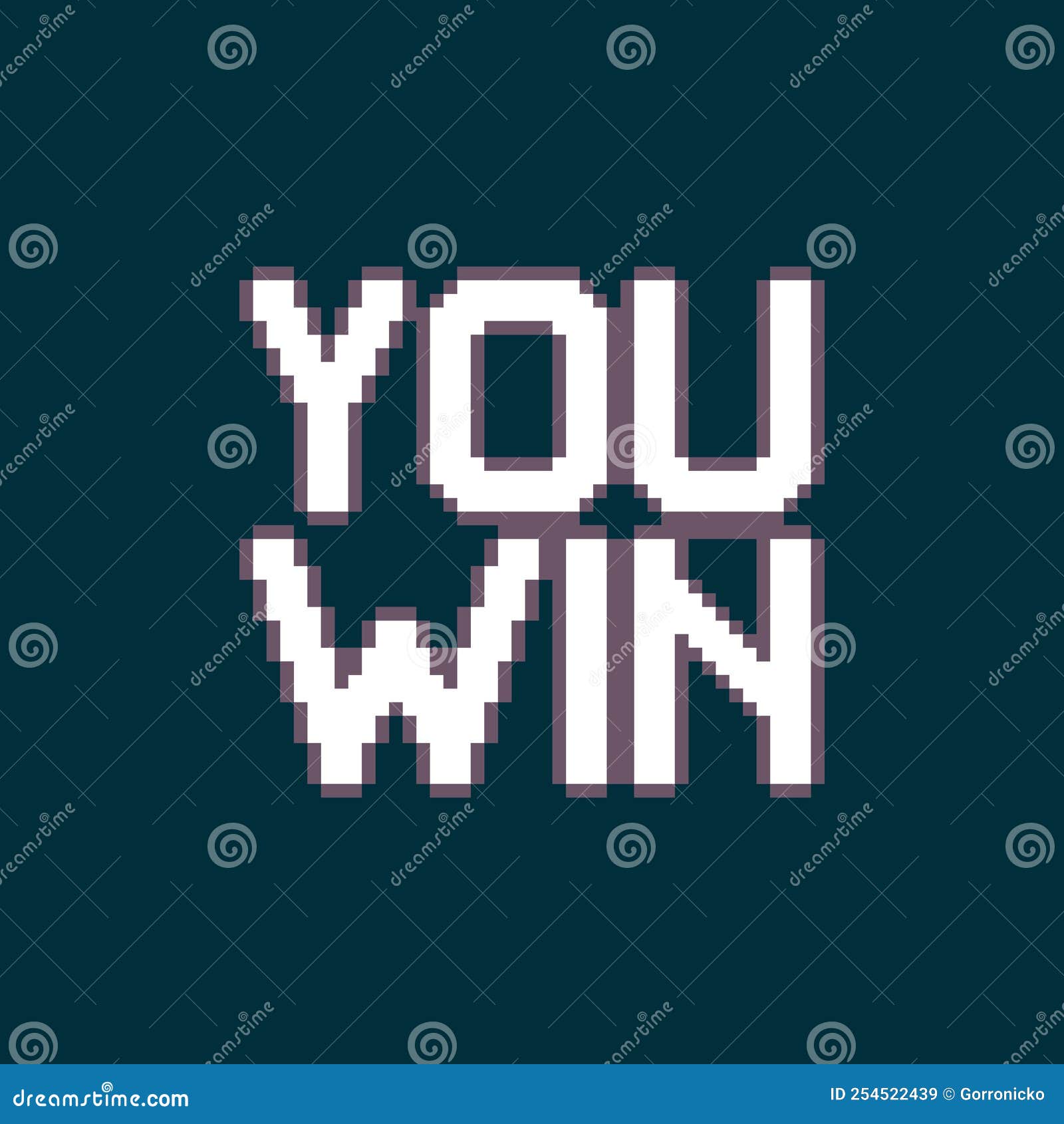 Simple Vector 1bit Pixel Art Lettering of Inscription You Win Stock ...