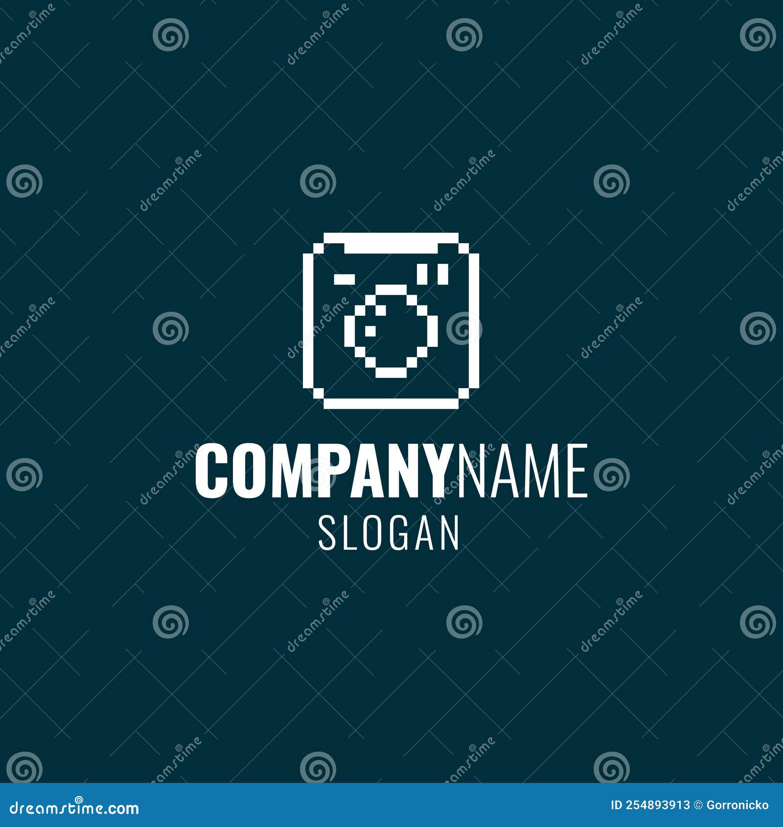 Simple Vector 1bit Pixel Art Logo of Square Abstract Camera Stock ...