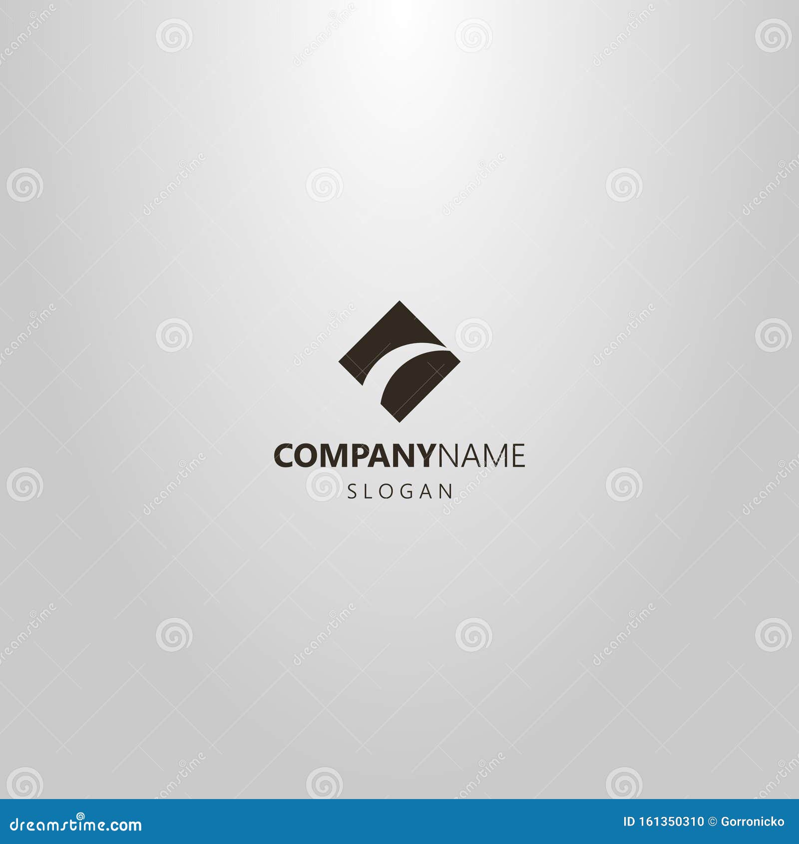 Simple Vector Flat Art Logo of Rhombus Separated by a Tapering Arc ...