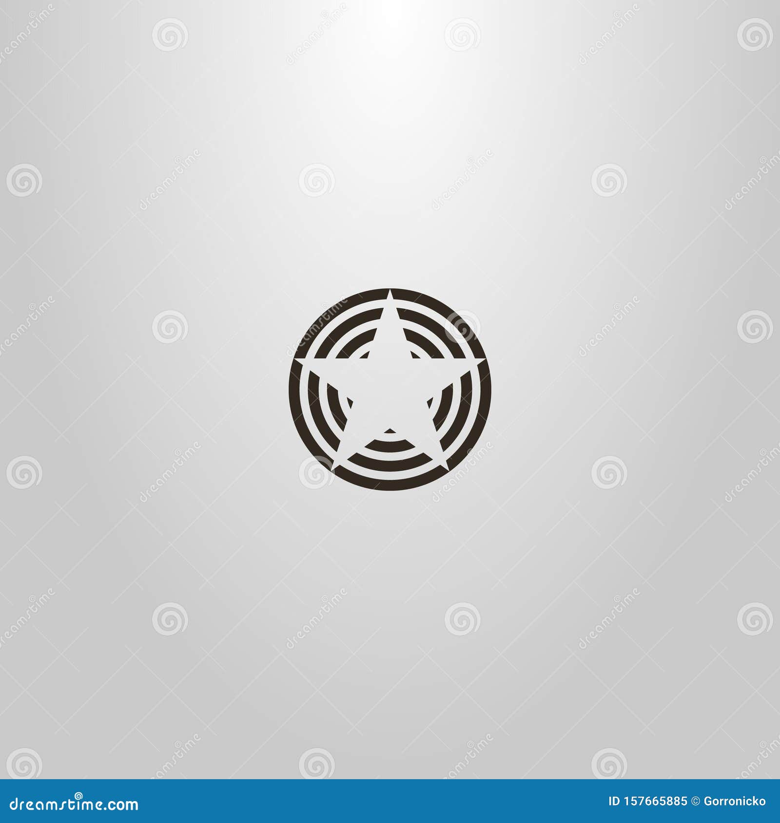 Simple Vector Flat Art Sign of a Striped Circle with a Negative Space ...