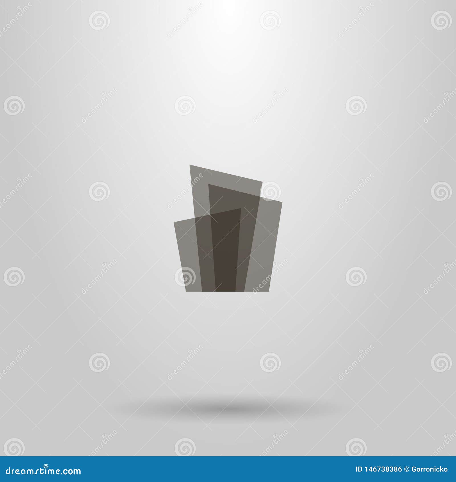 Vector Geometric Flat Art Abstract Sign of Translucent Rectangular ...