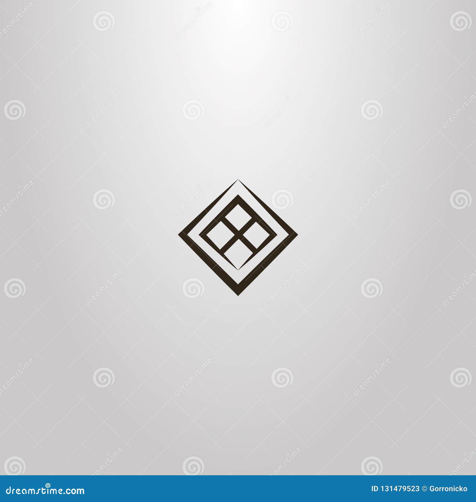 Simple Vector Geometric Sign of Rotated Window Stock Illustration ...